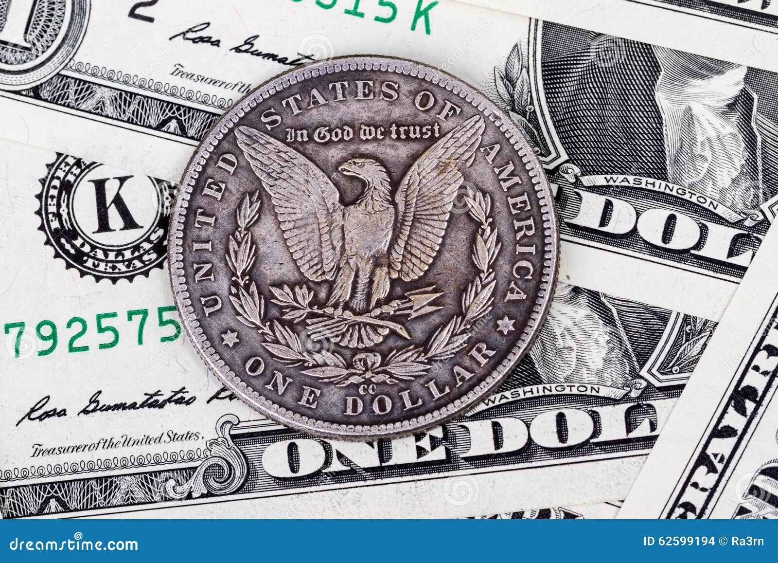 Old One Dollar and Paper Money Stock Photo - Image of eagle, heraldic ...