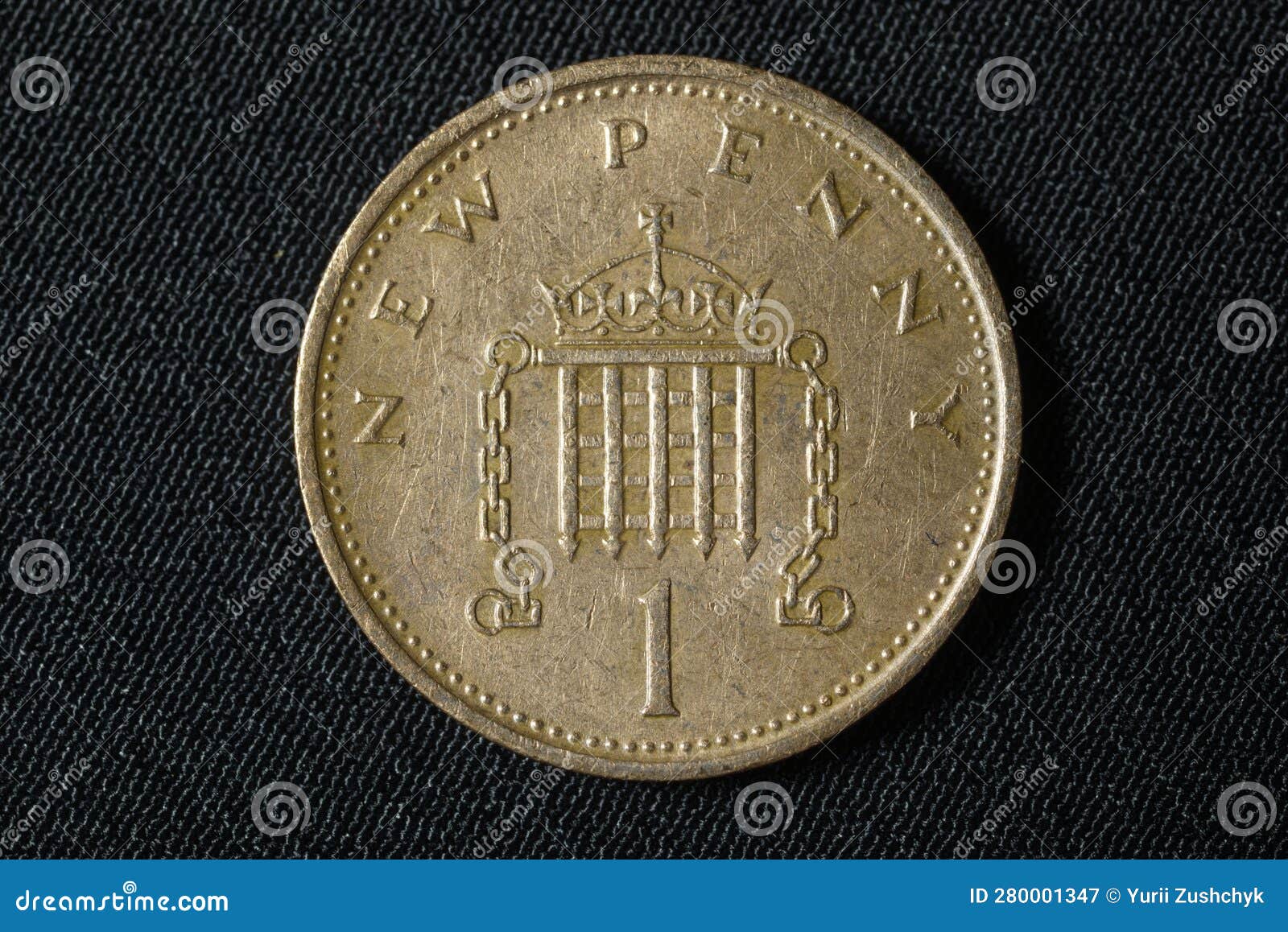 Old 1980 One New Penny Coin, Reverse Stock Image - Image of capital ...