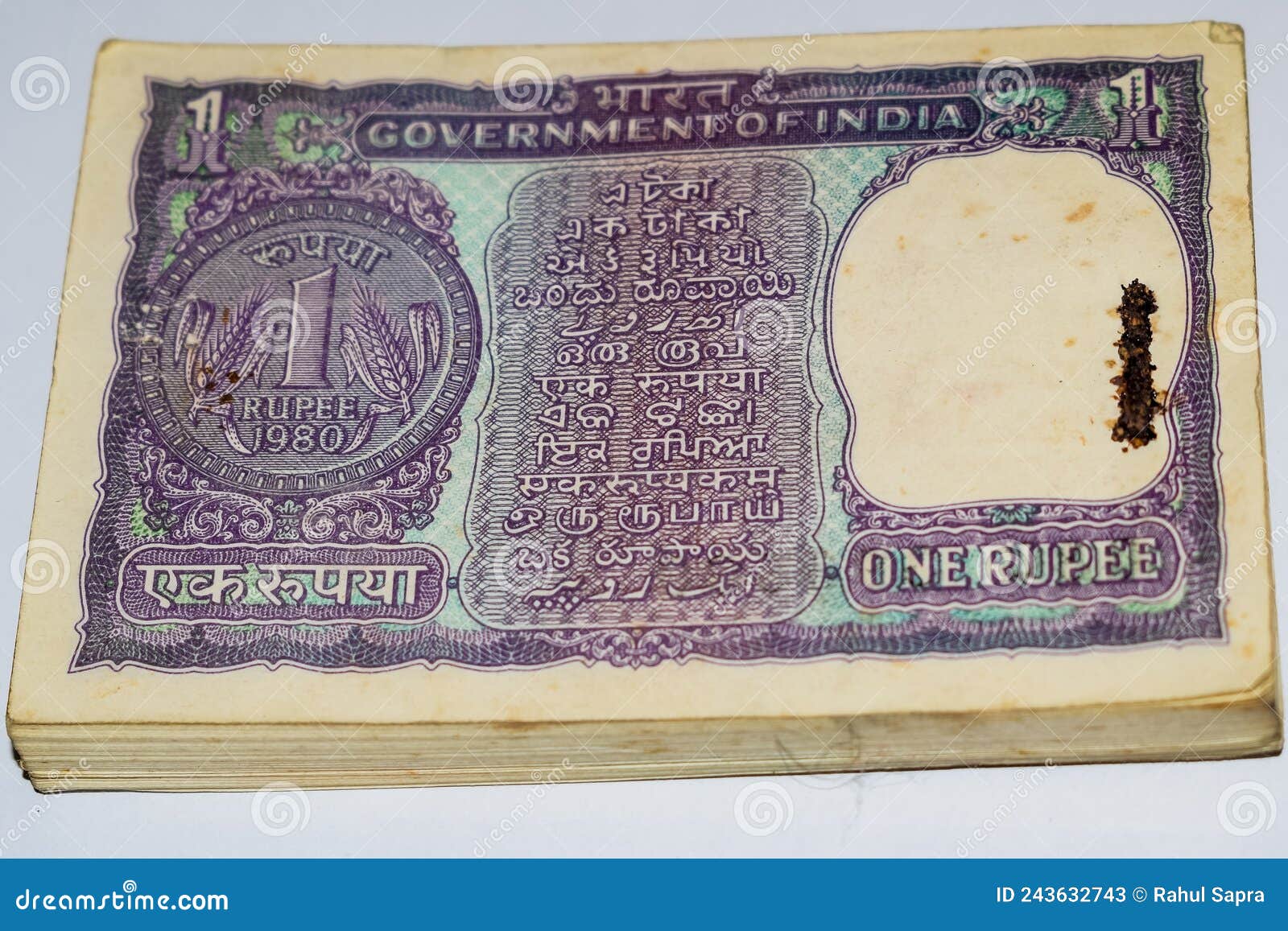 Old One Rupee Notes Combined on the Table, India Money on the Rotating ...