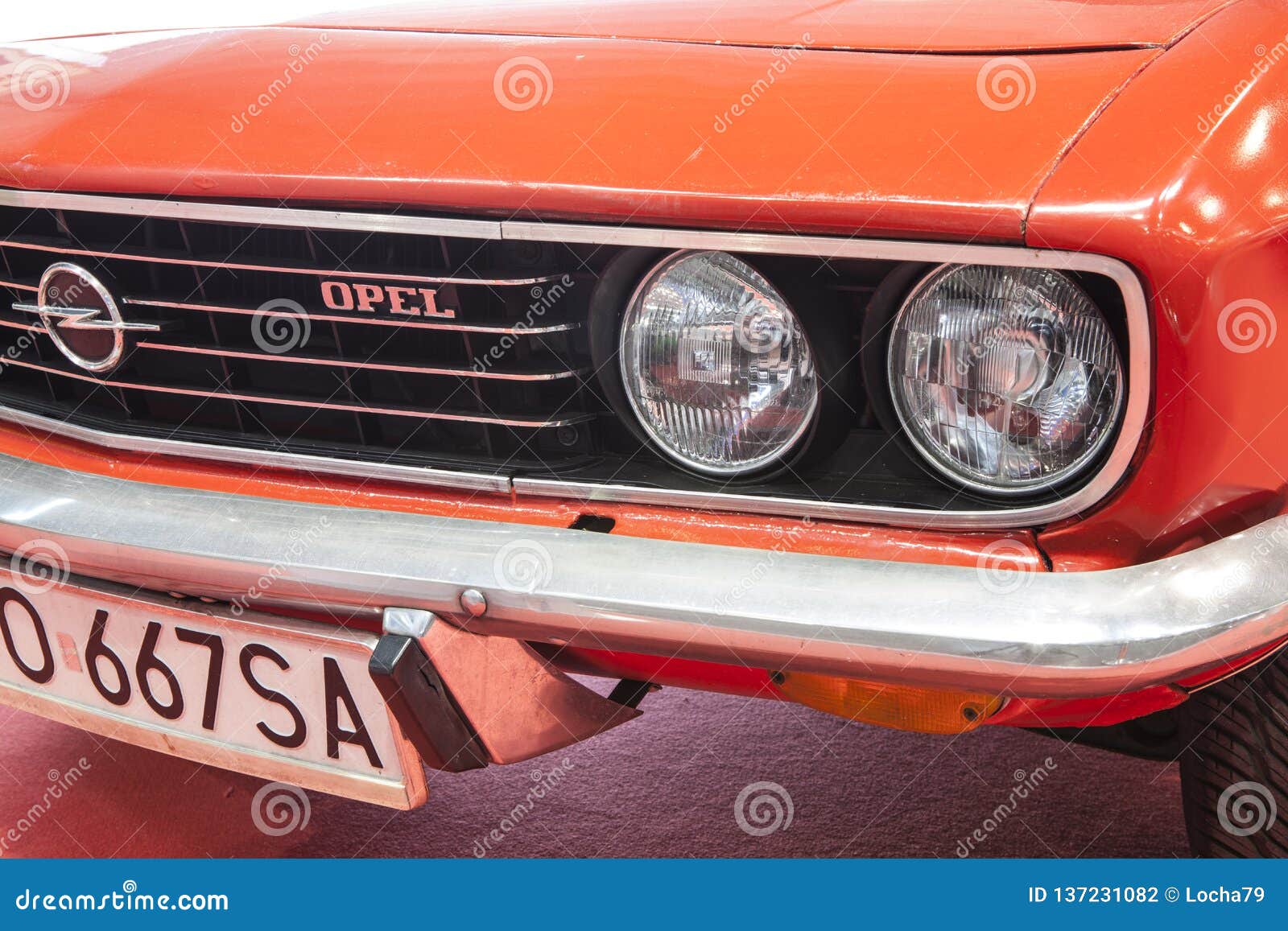 Old Opel car editorial photography. Image of orange - 137231082