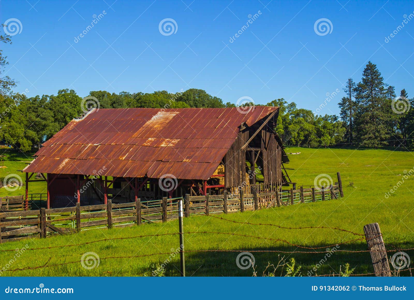Old Open Air Barn in Field stock photo. Image of storage - 91342062