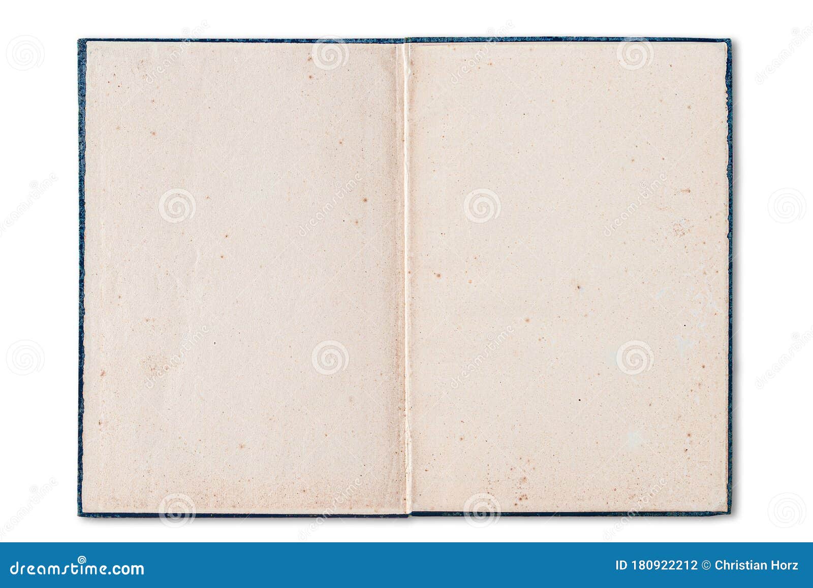 Old Open Book with Blank Stained Paper Pages Isolated on White Stock ...
