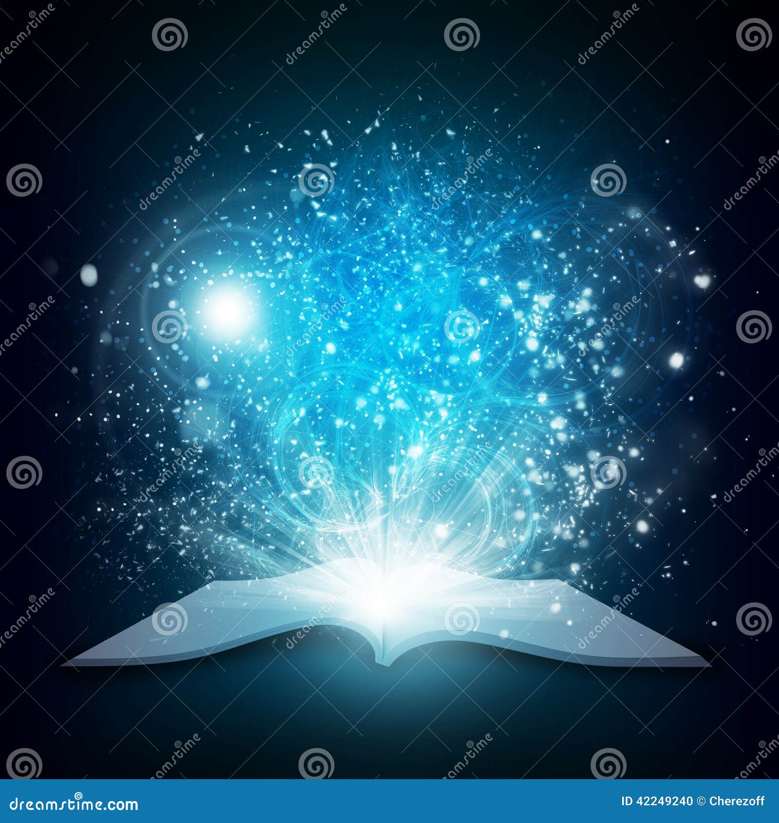 Old Open Book with Magic Light and Falling Stars Stock Illustration ... Old Open Book with Magic Light and Falling Stars Stock Illustration ...