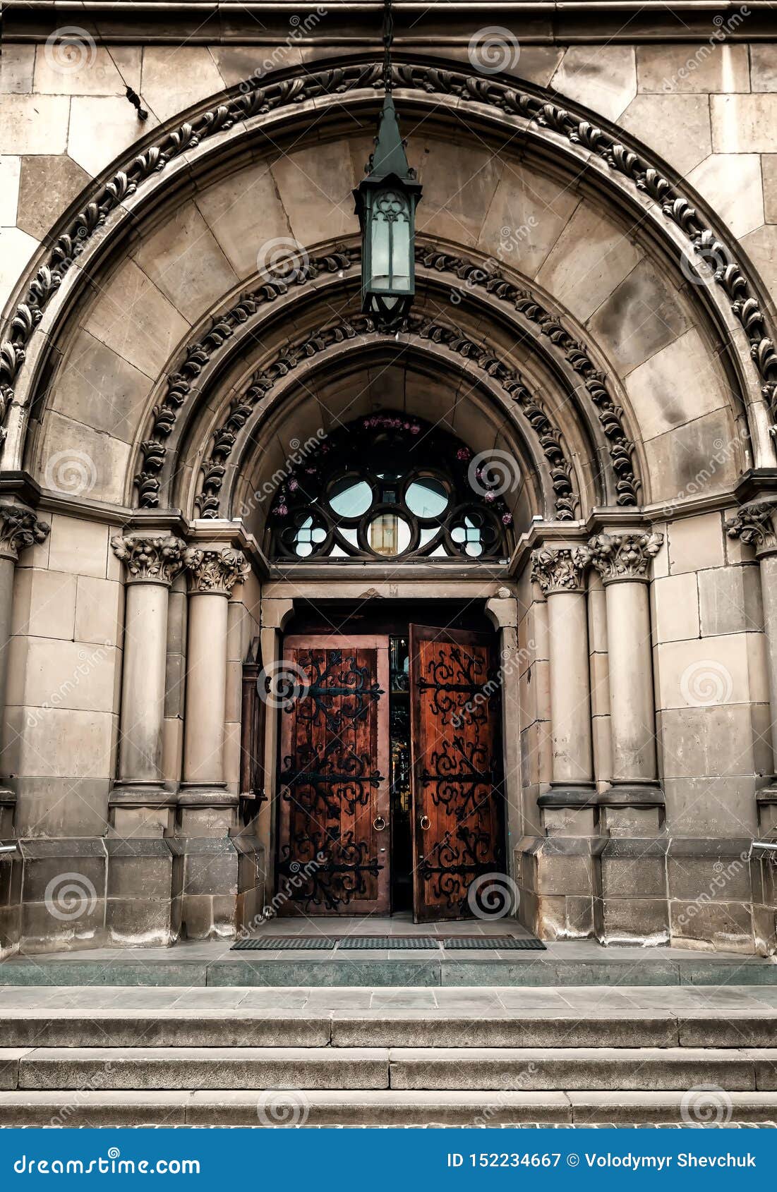 Old open church doors stock image. Image of europe, house - 152234667
