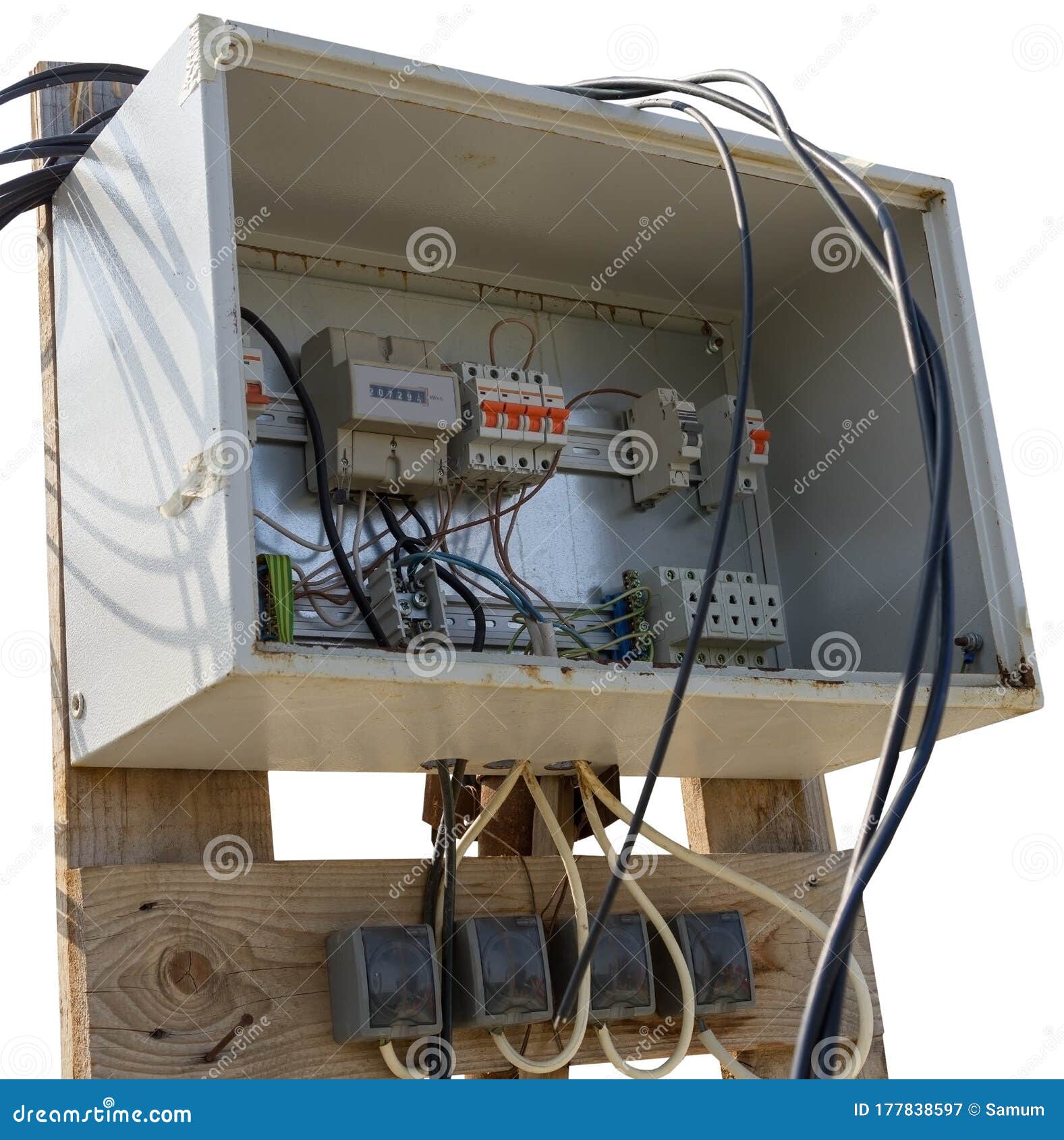 Old electric panel stock image. Image of metal, energy - 177838597