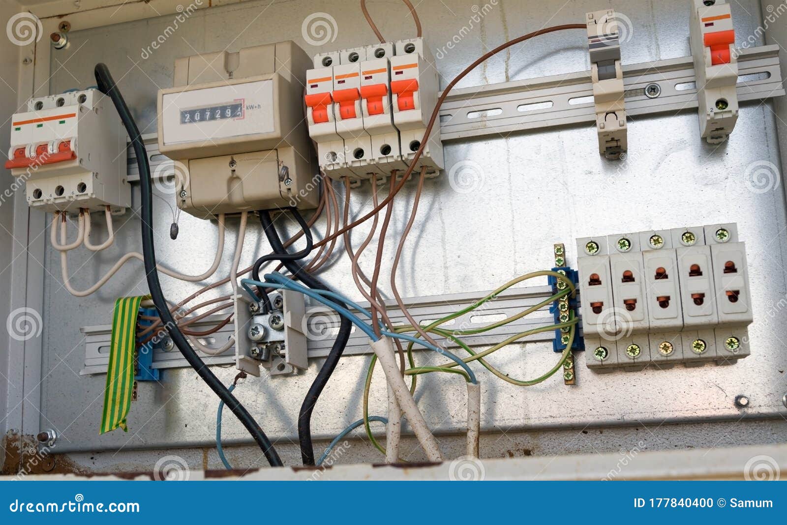 Old electric panel stock photo. Image of electricity - 177840400