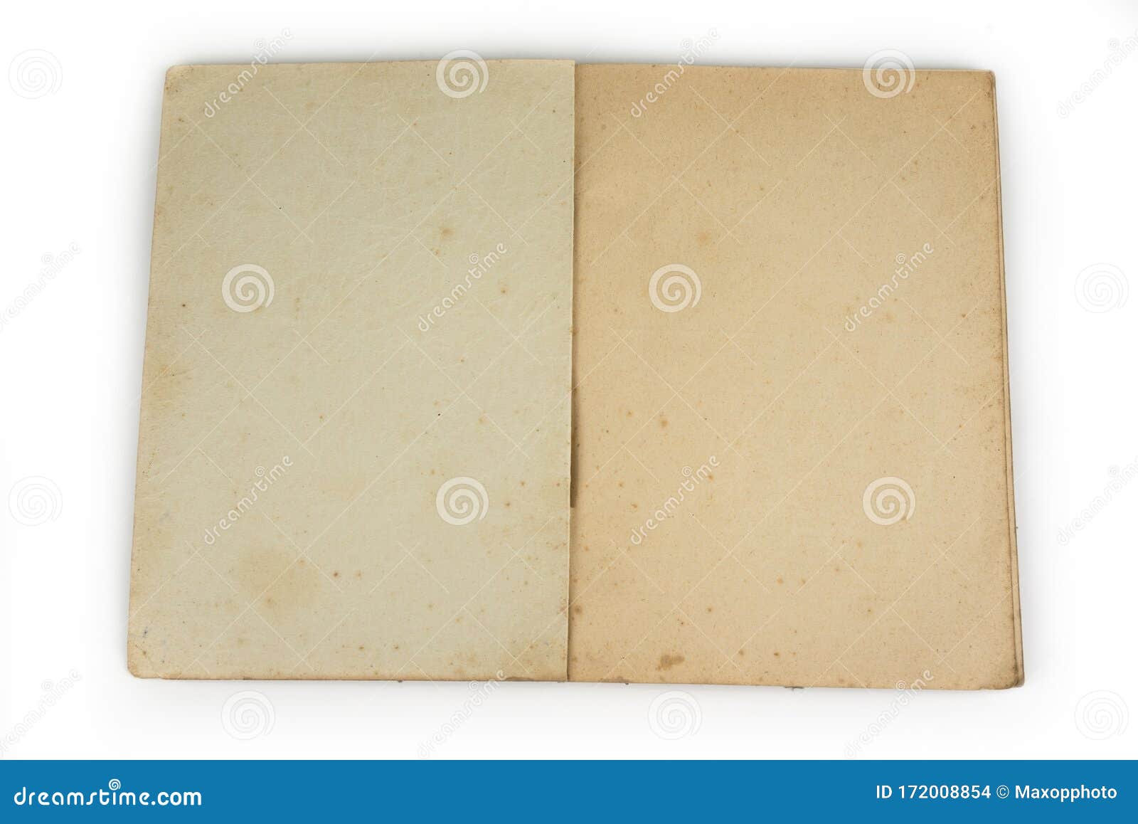Old Open Grunge Notebook with Blank Pages on a White Stock Photo ...