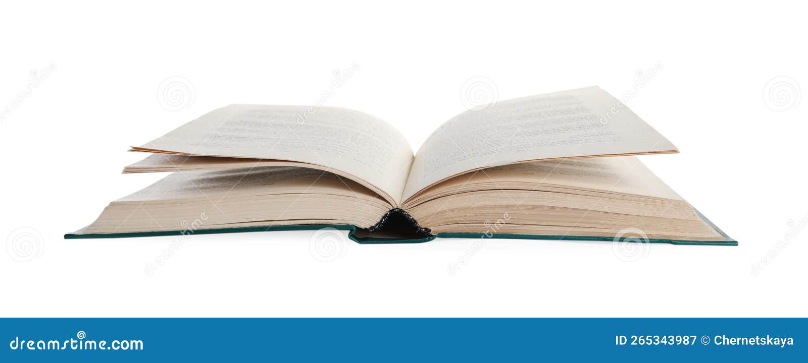 Old Open Hardcover Book Isolated on White Stock Image - Image of ...