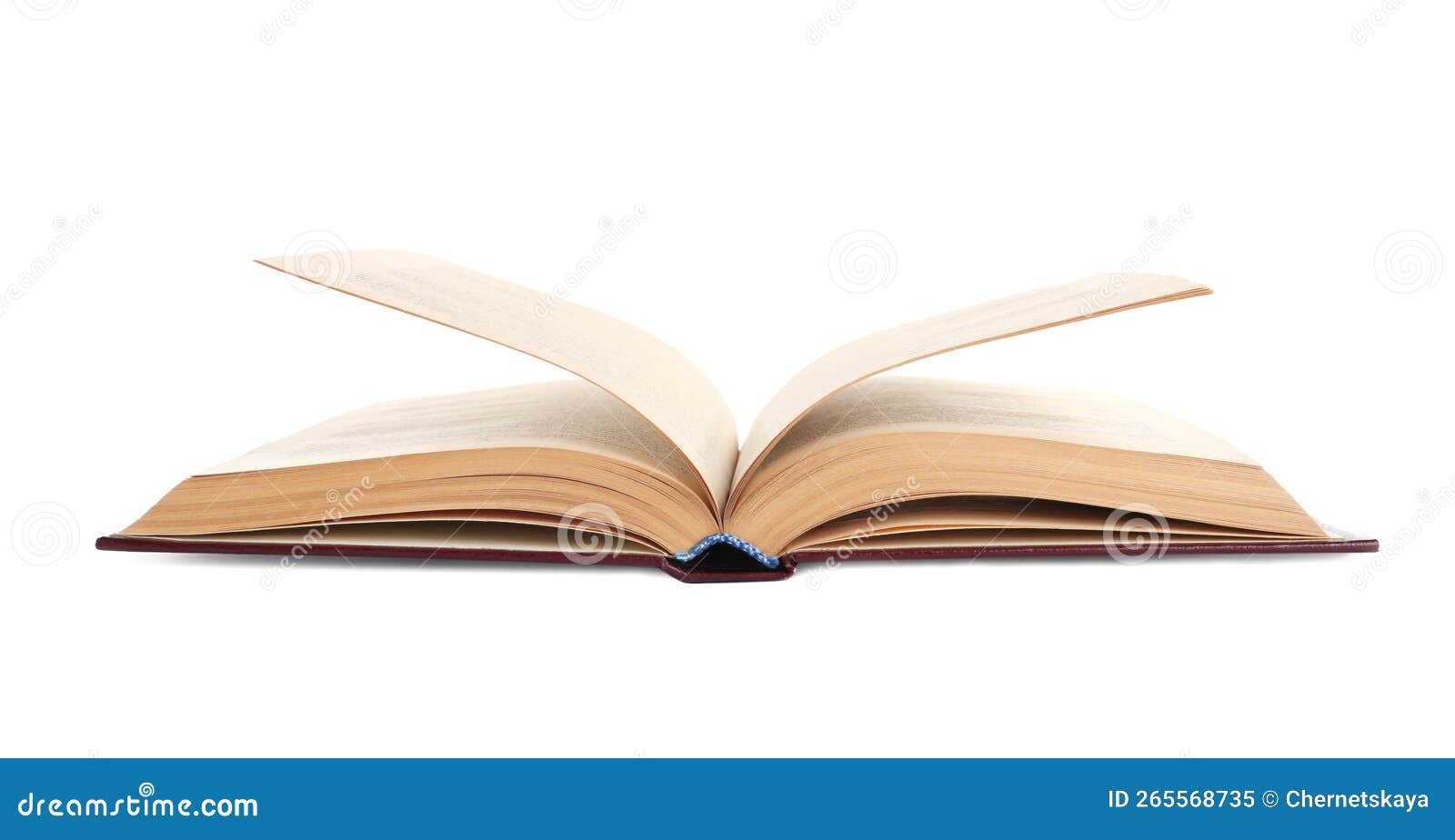 Old Open Hardcover Book Isolated on White Stock Image - Image of design ...
