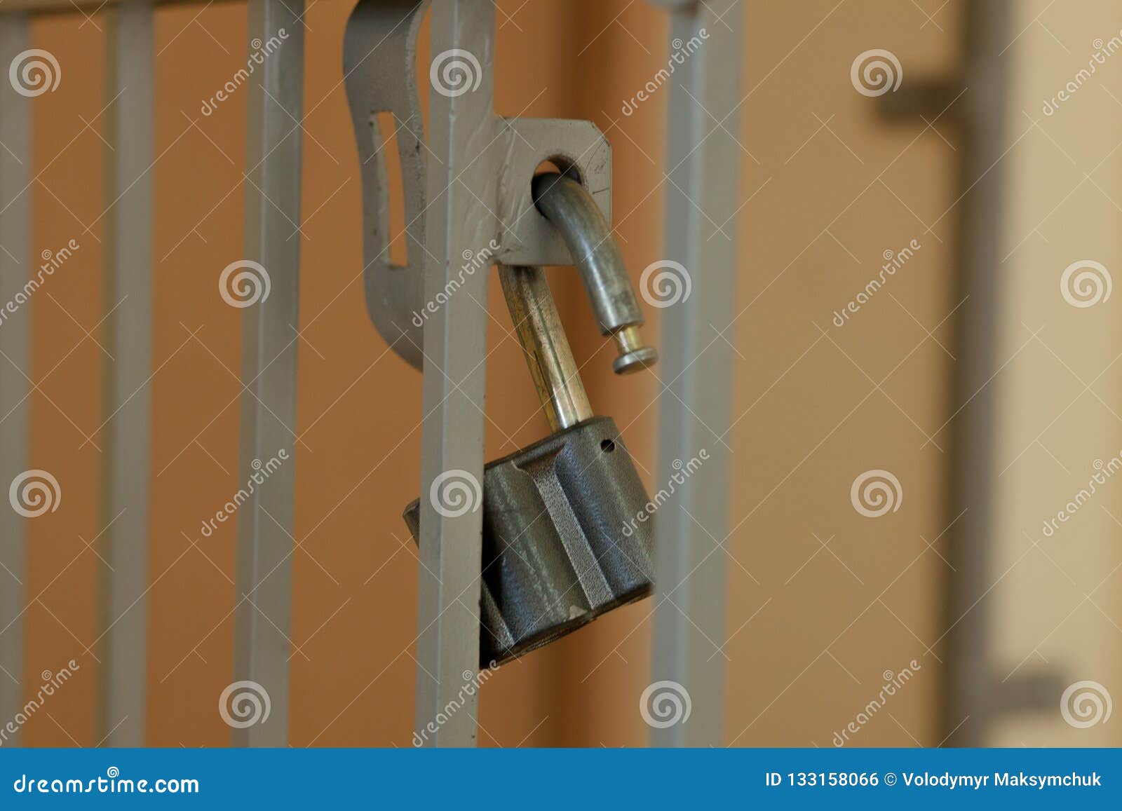 Old Open Padlock with Old Steel Door Stock Photo - Image of door, guard ...