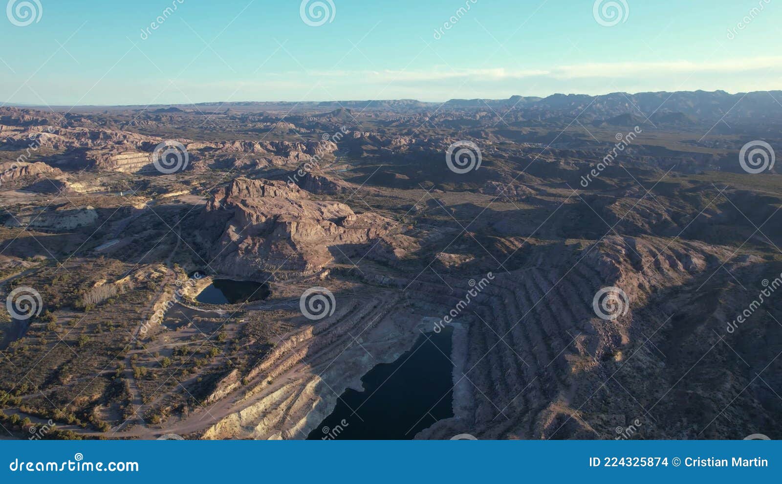Old Open Pit Uranium Mine. Aerial View Stock Footage - Video of open ...