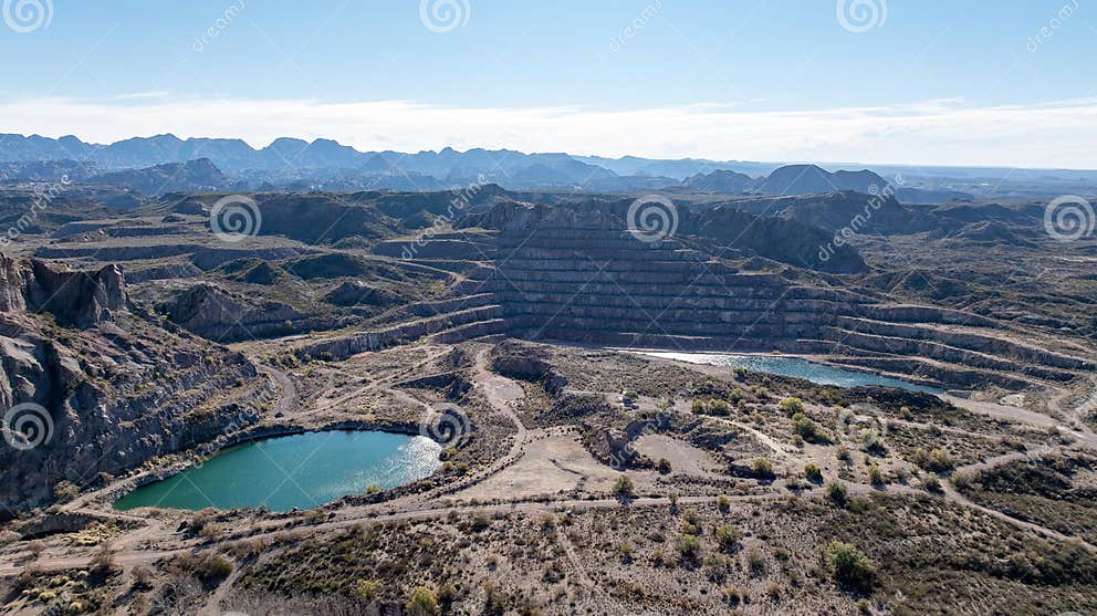 Old Open Pit Uranium Mine. Aerial View Stock Image - Image of nature ...