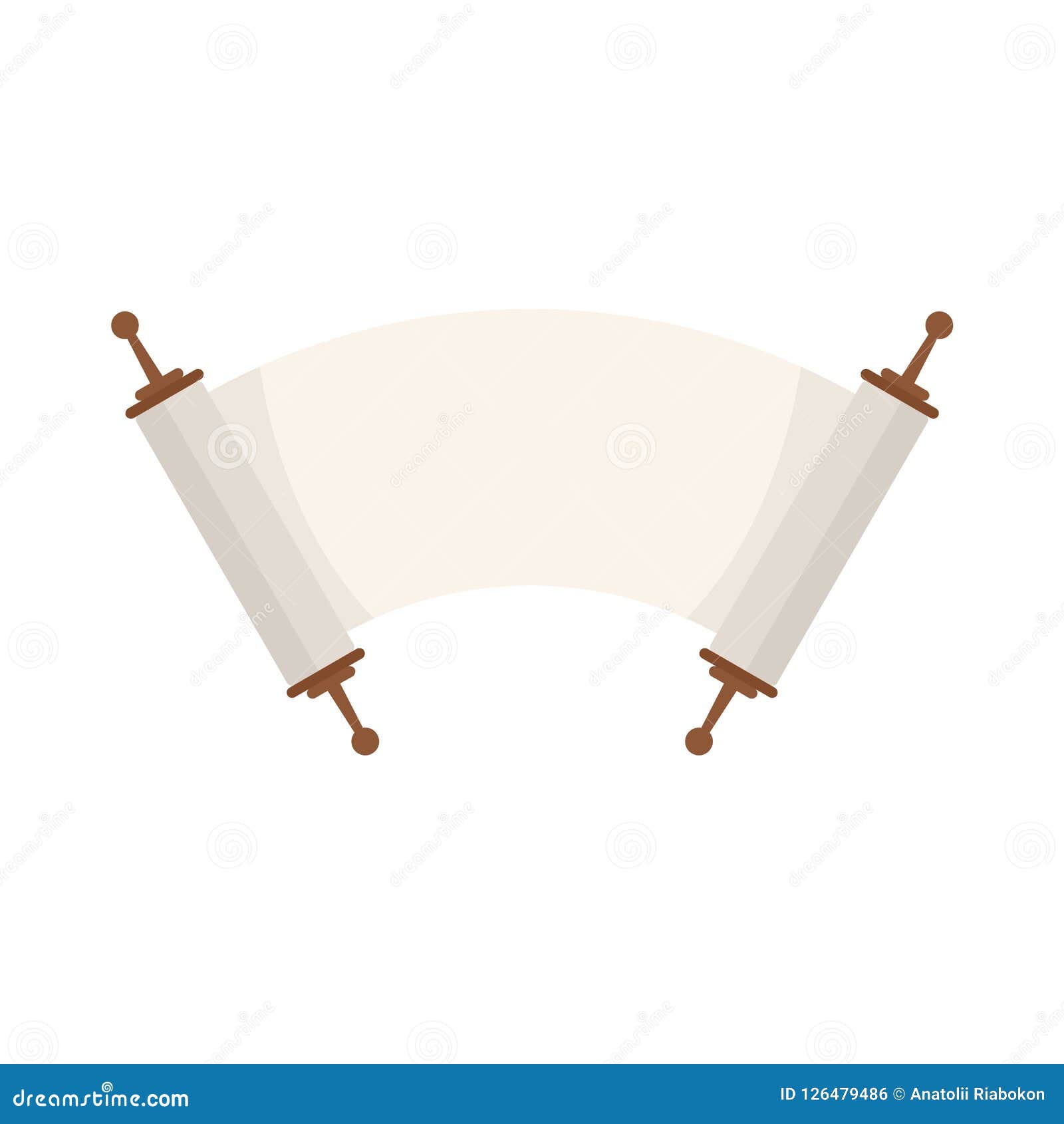 Old Open Rolled Papyrus Icon, Flat Style Stock Vector - Illustration of ...