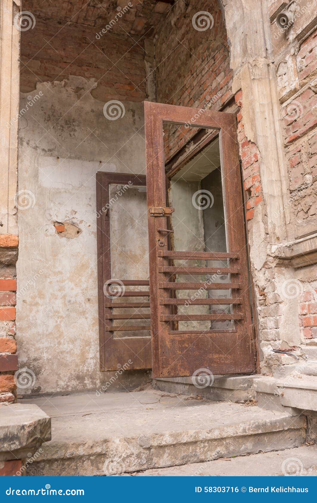 Old open rusty iron door stock photo. Image of home, brown - 58303716