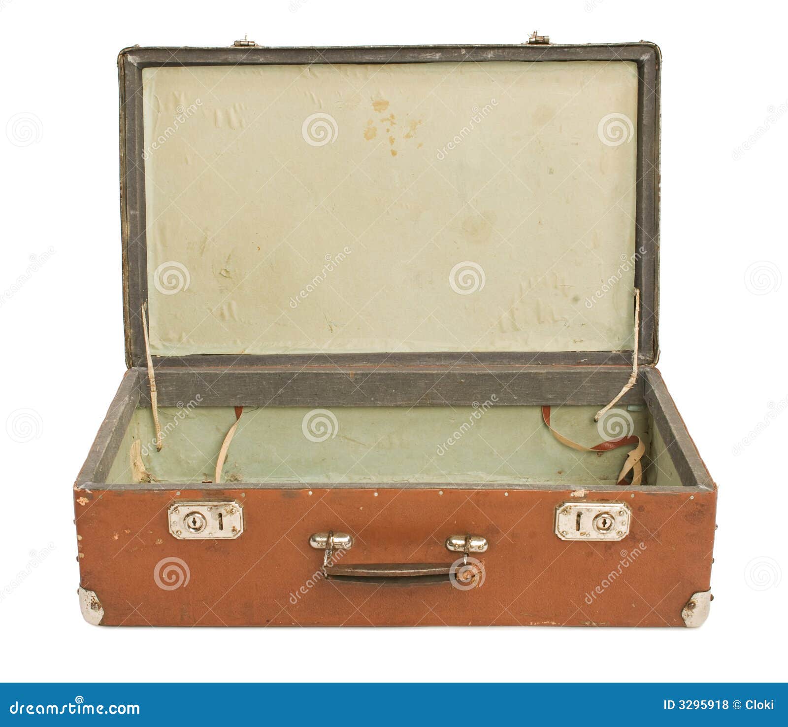 Old open Suitcase stock photo. Image of brown, sixties - 3295918