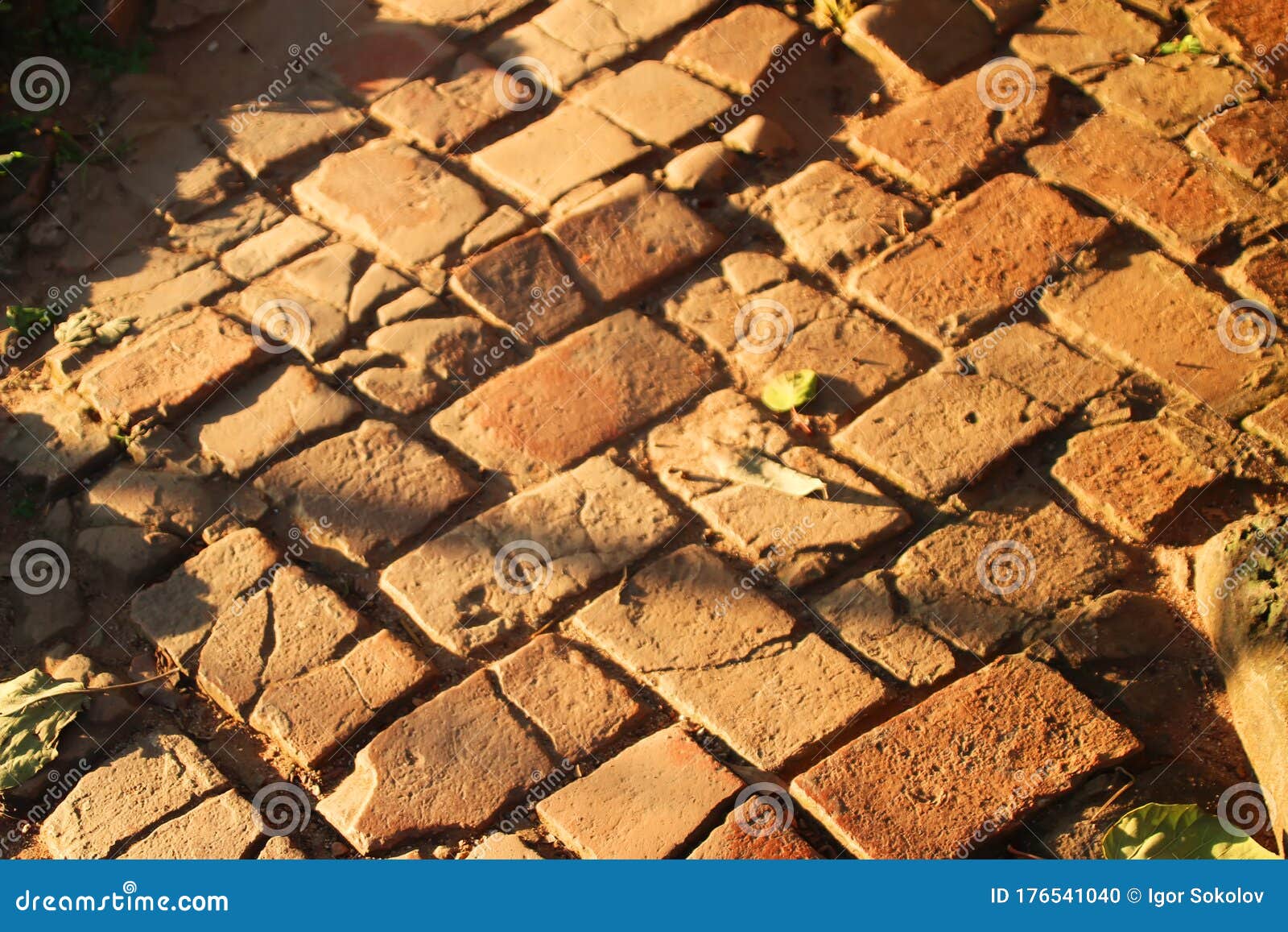 13 Old Orange Brick Road in a Buddhist Temple Stock Photo - Image of ...