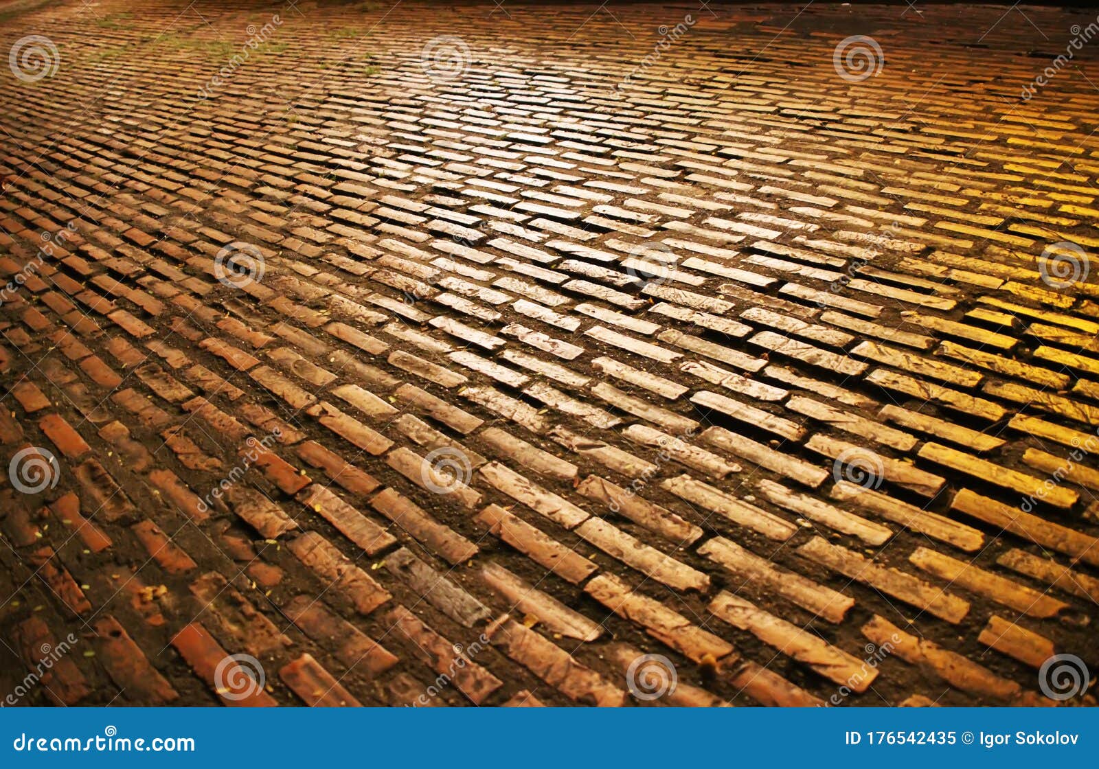 20 Old Orange Brick Road in a Buddhist Temple Stock Image - Image of ...