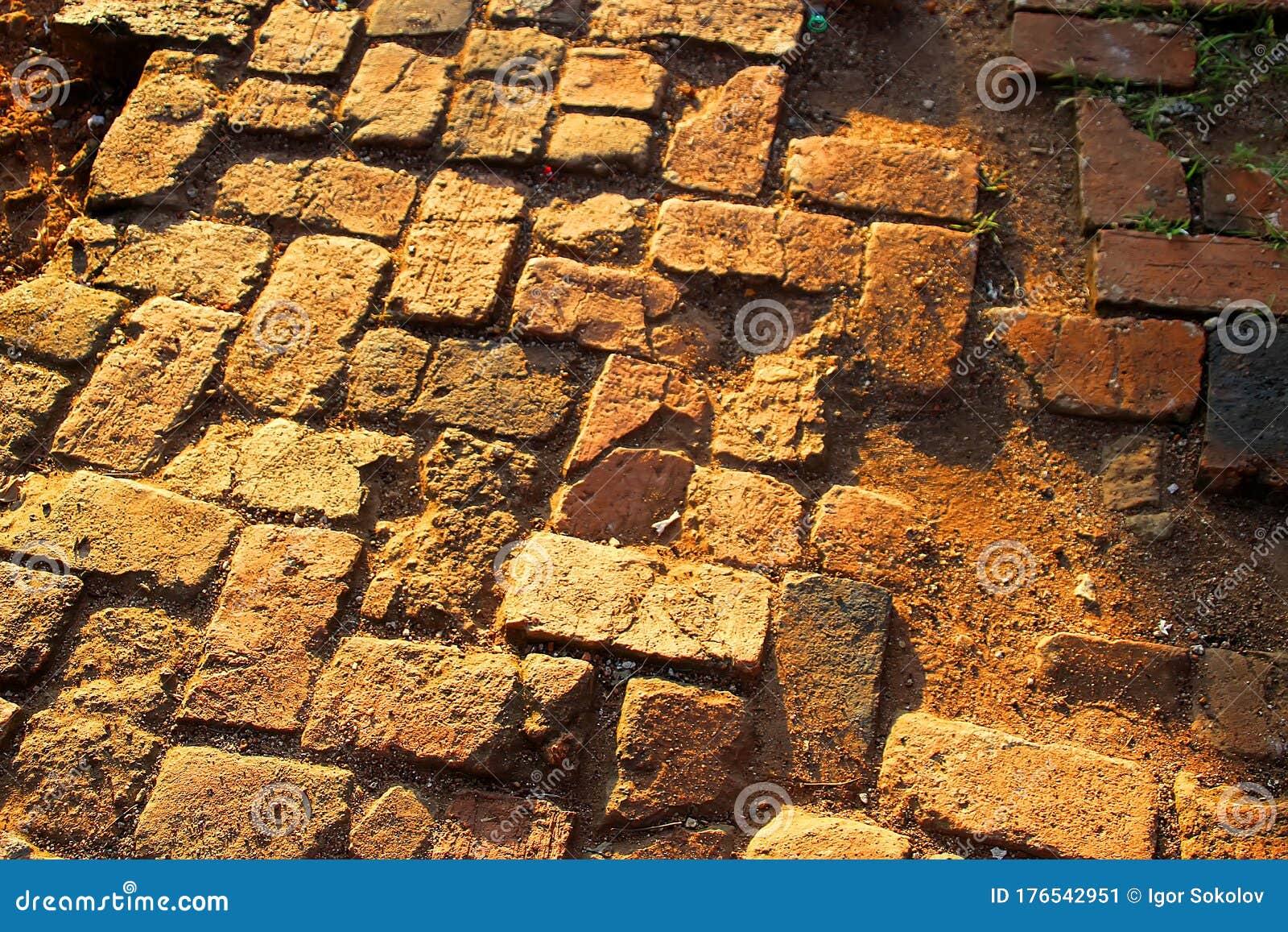 9 Old Orange Brick Road in a Buddhist Temple Stock Image - Image of ...