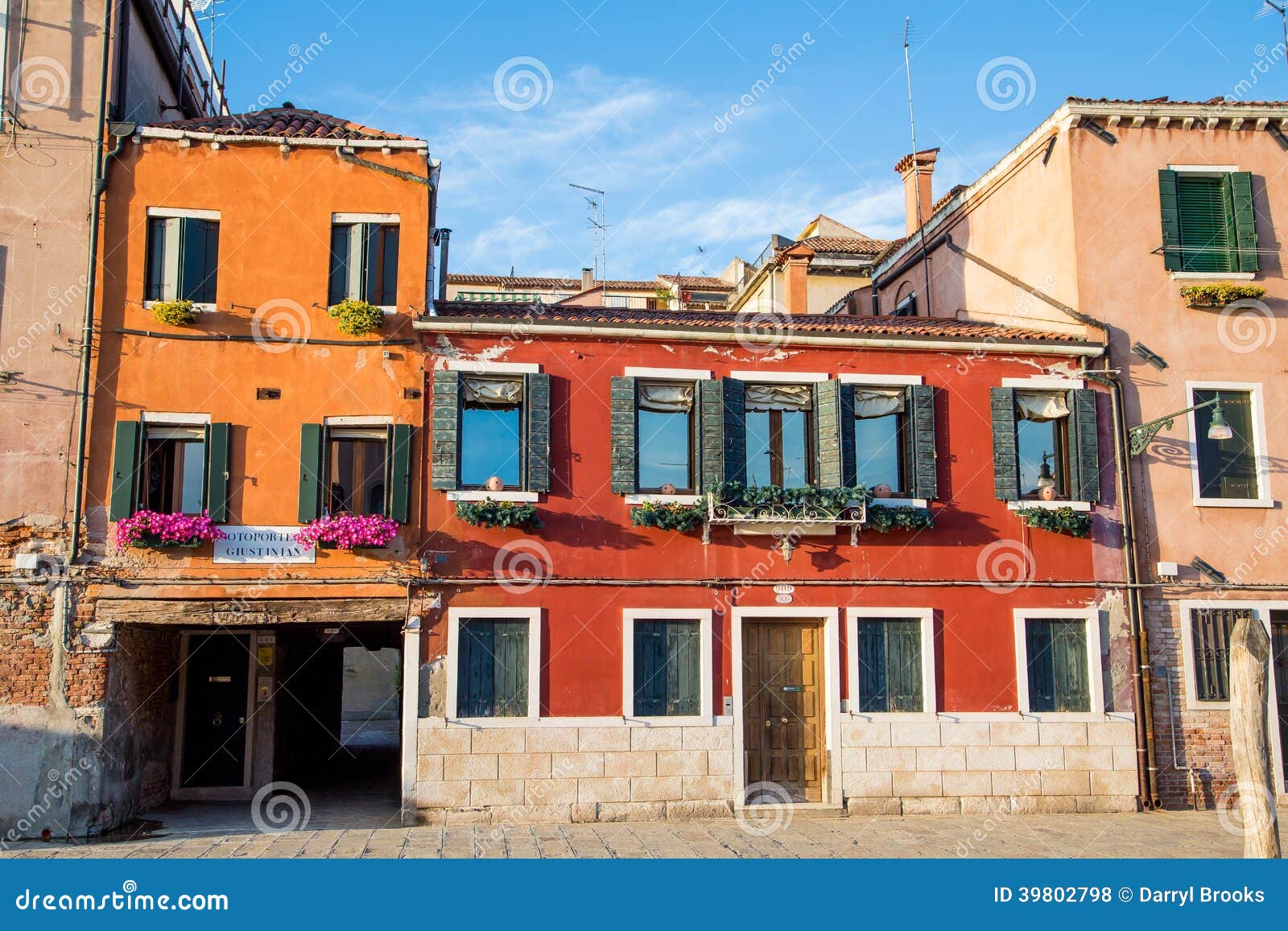 Old Orange Buildings in Venice Stock Photo - Image of italy, european ...