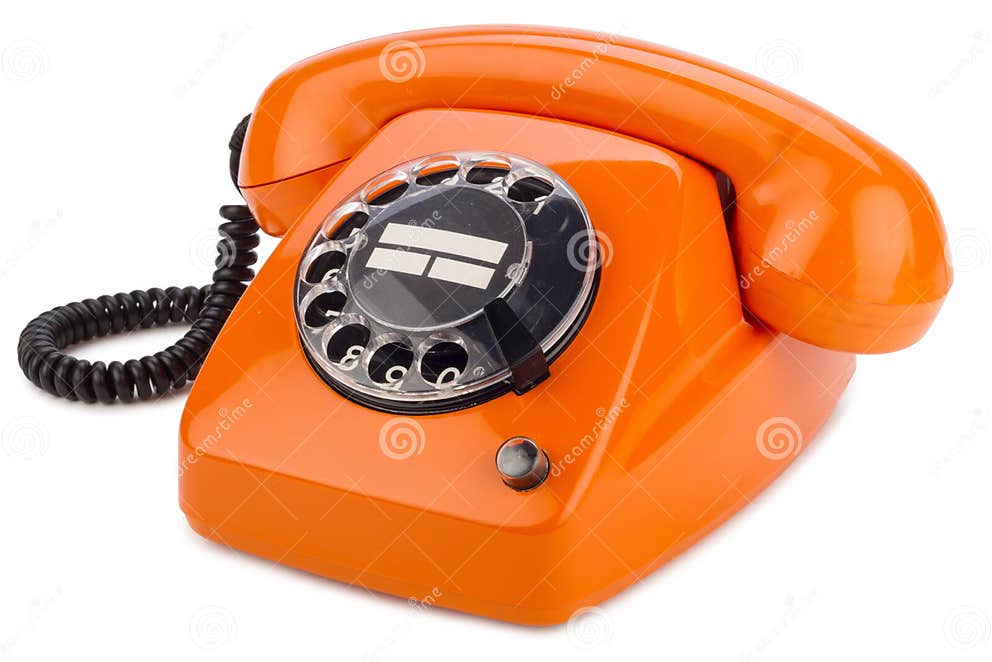 Orange retro phone stock photo. Image of phone, call - 29721738