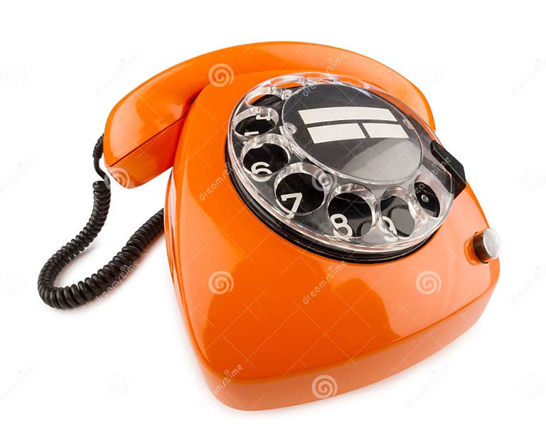 Orange retro phone stock image. Image of white, antiquated - 29721743
