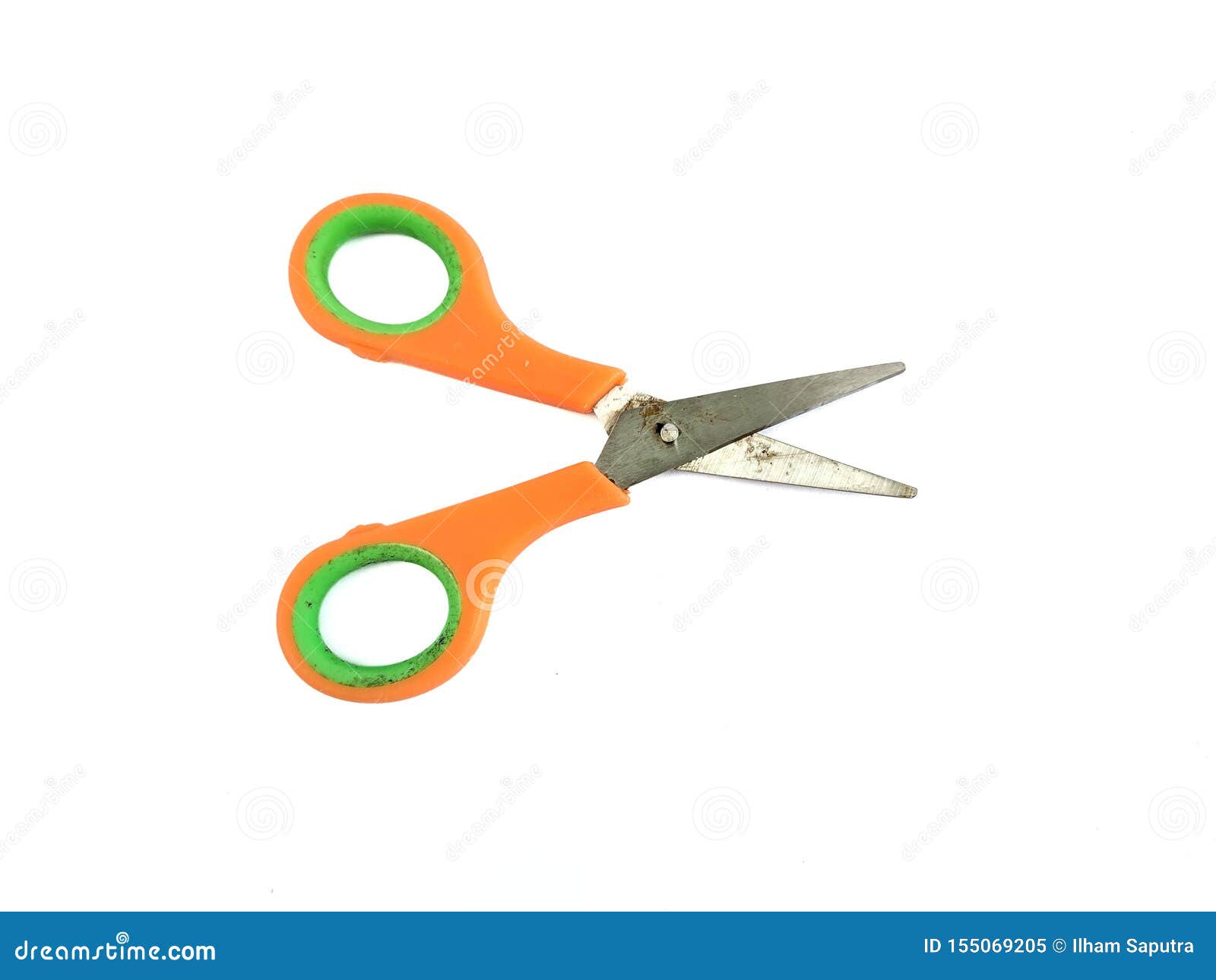 Old Orange Scissors Isolated on White Stock Image - Image of blade ...
