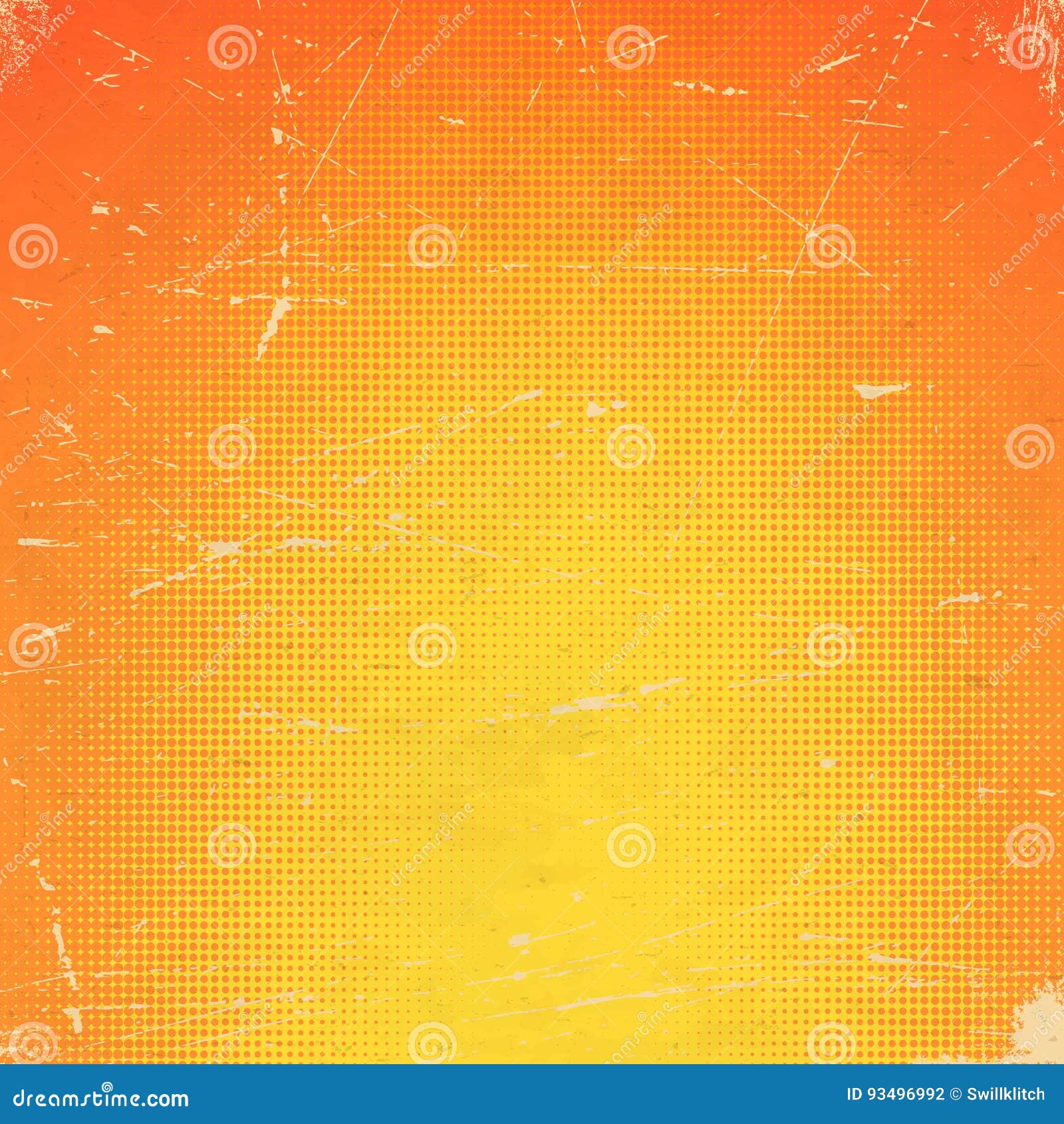 Old Orange Scratched Card with Halftone Gradient Stock Vector ...
