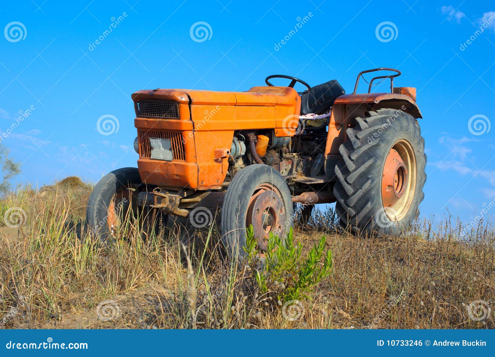 Old orange tractor stock photo. Image of industry, country - 10733246