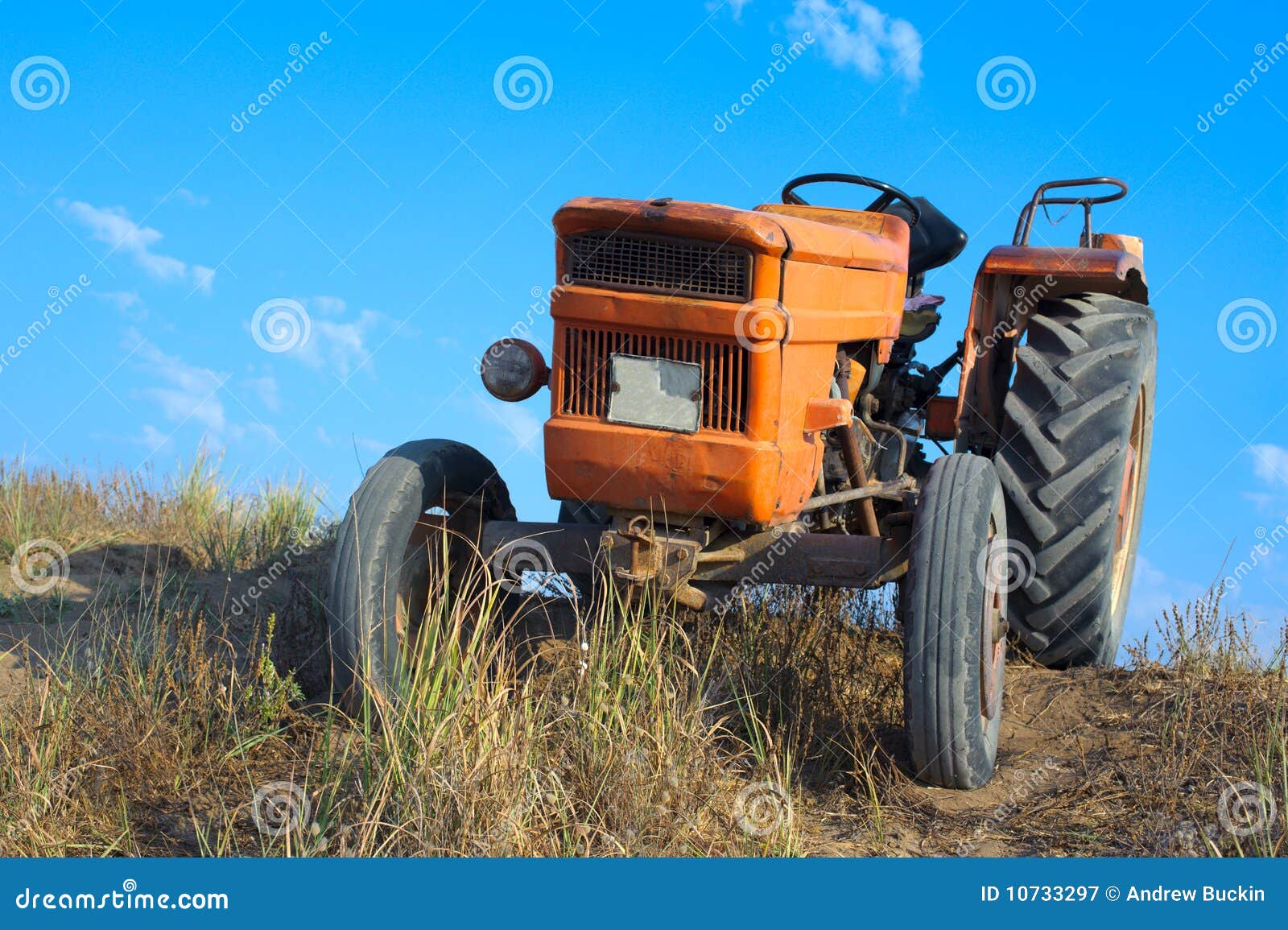 Old orange tractor stock image. Image of land, countryside - 10733297