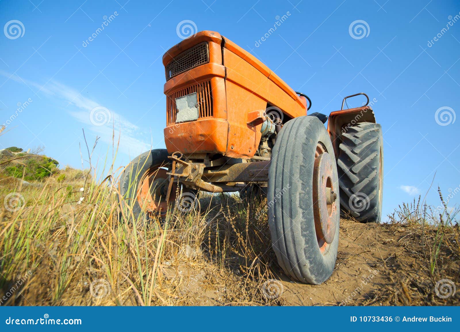 Old orange tractor stock photo. Image of driving, plough - 10733436