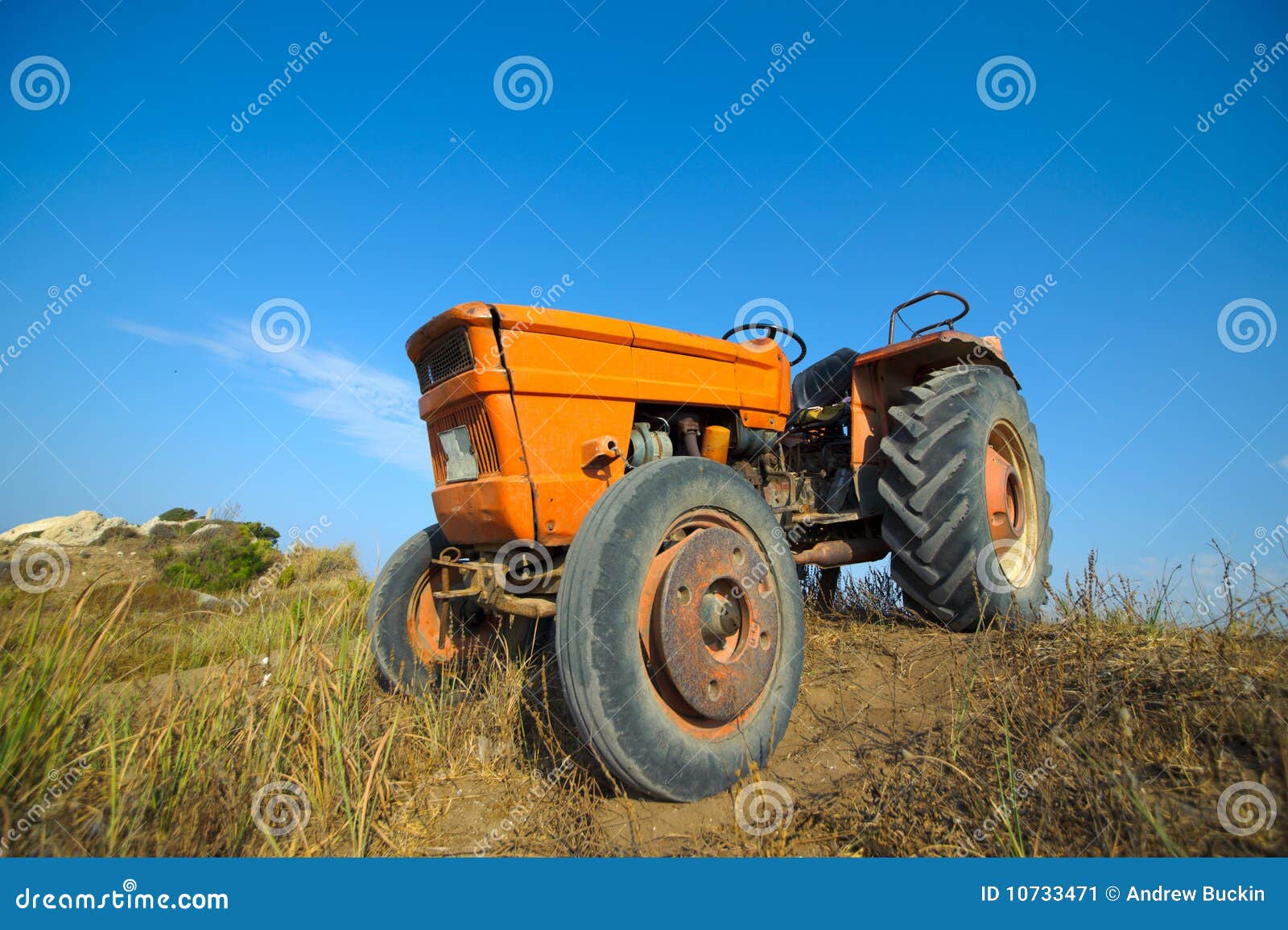Old orange tractor stock image. Image of countryside - 10733471