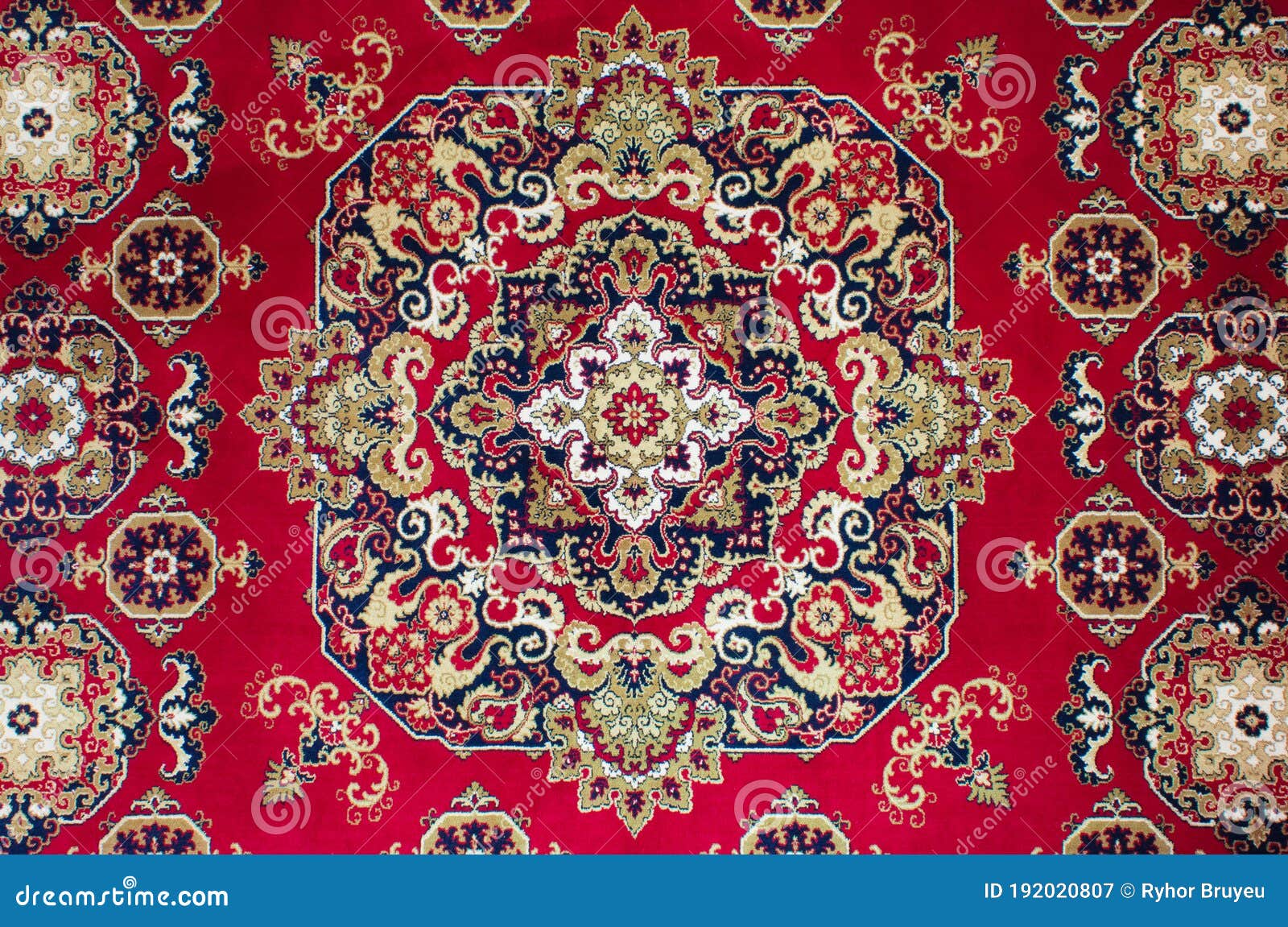 Oriental Persian Carpet Texture Background With East Patterns. Royalty ...