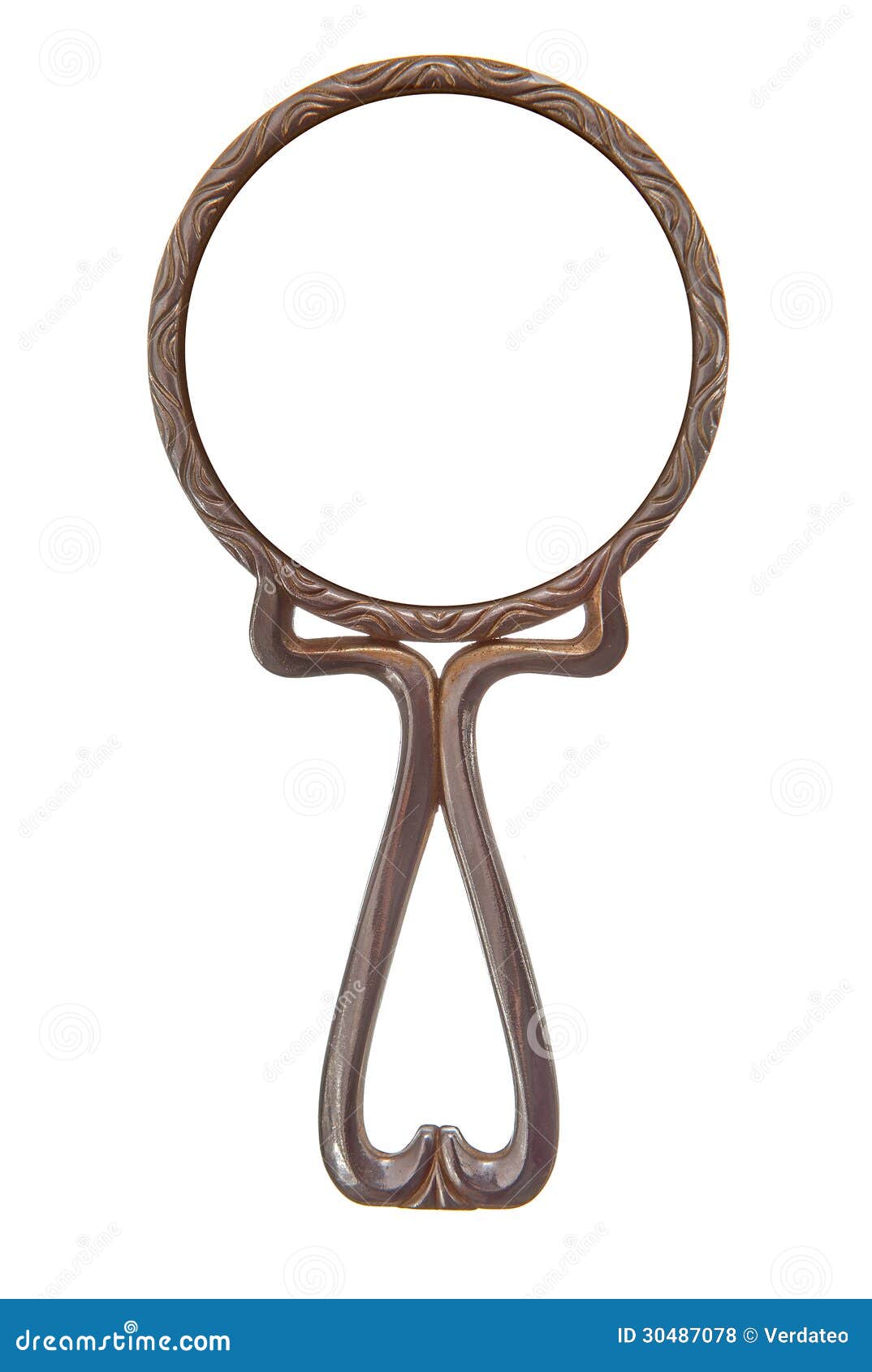 Old Ornate Hand Mirror Frame Stock Photo - Image of cutout, border ...