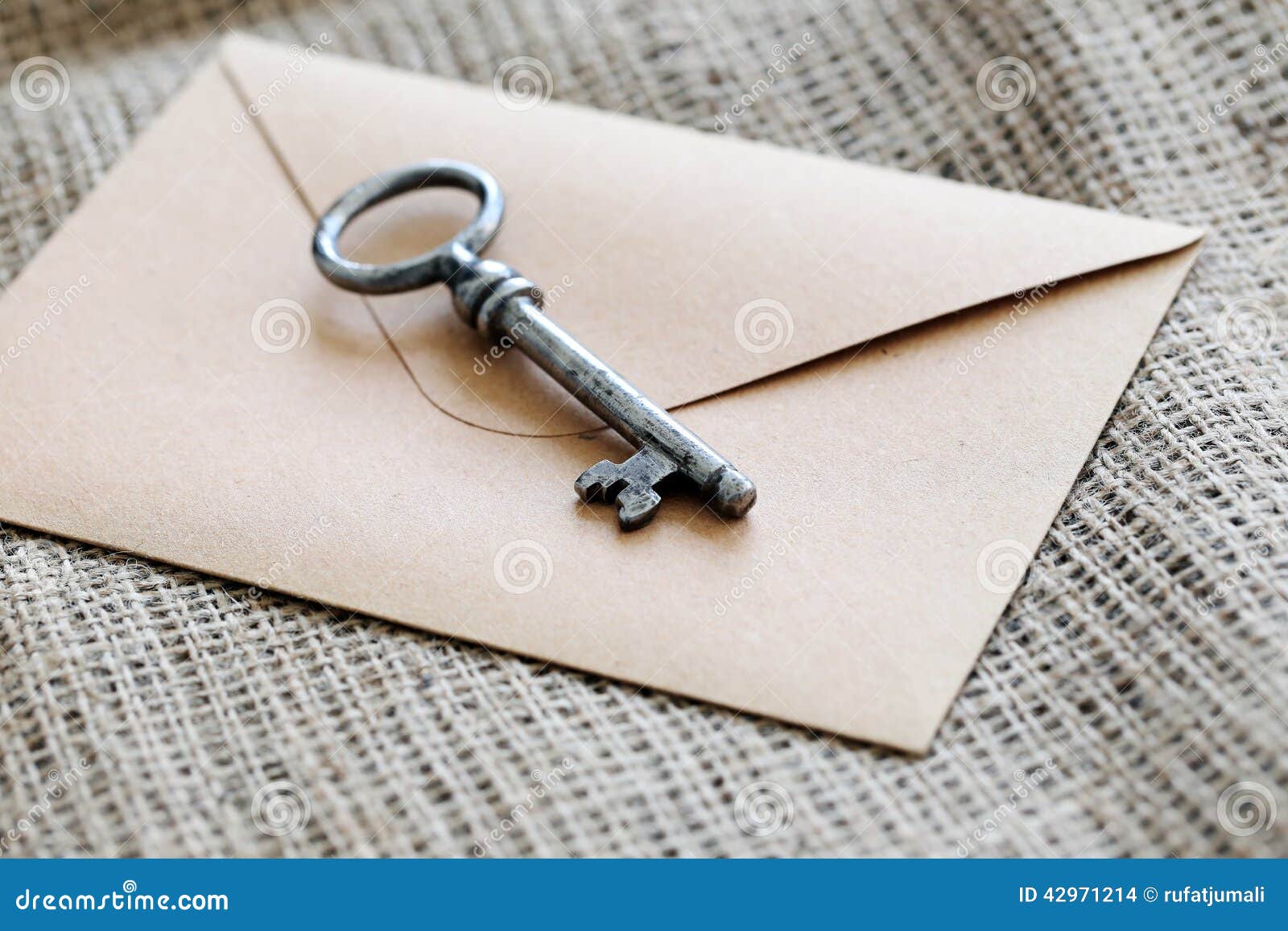 Old, Ornate Key with Envelope Stock Photo - Image of ancient, objects ...