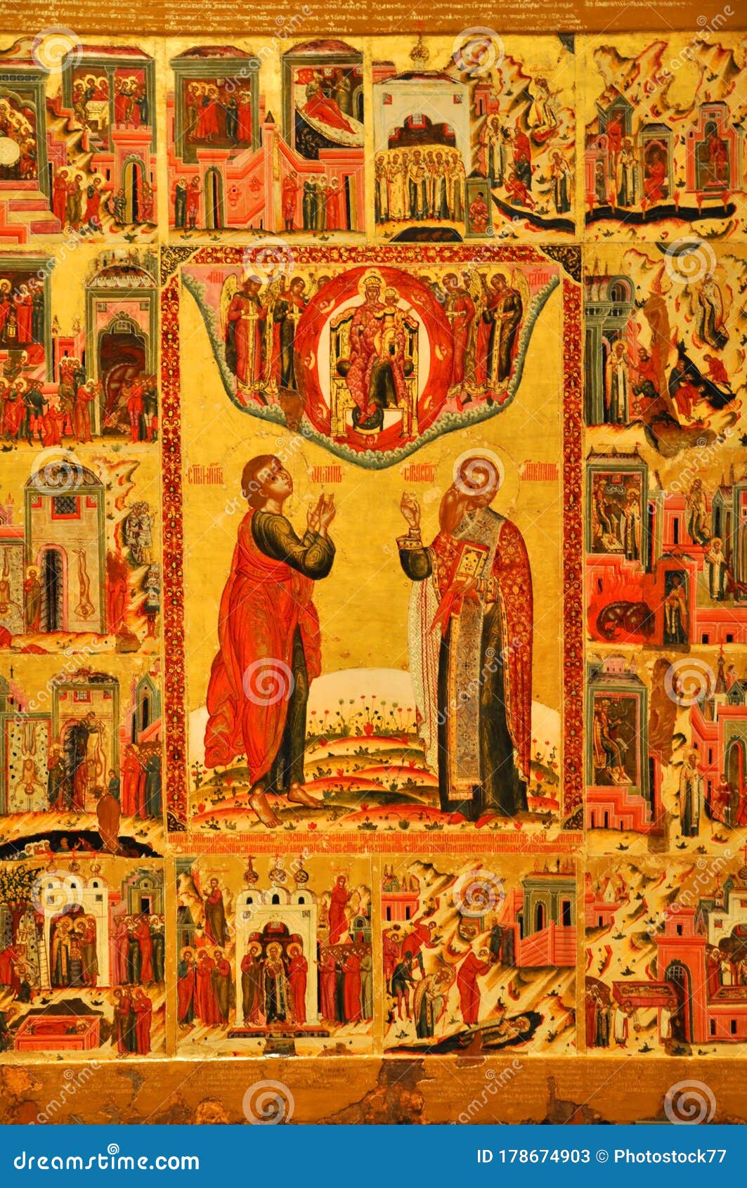 The Old Orthodox Icon in the Church Stock Image - Image of greek ...