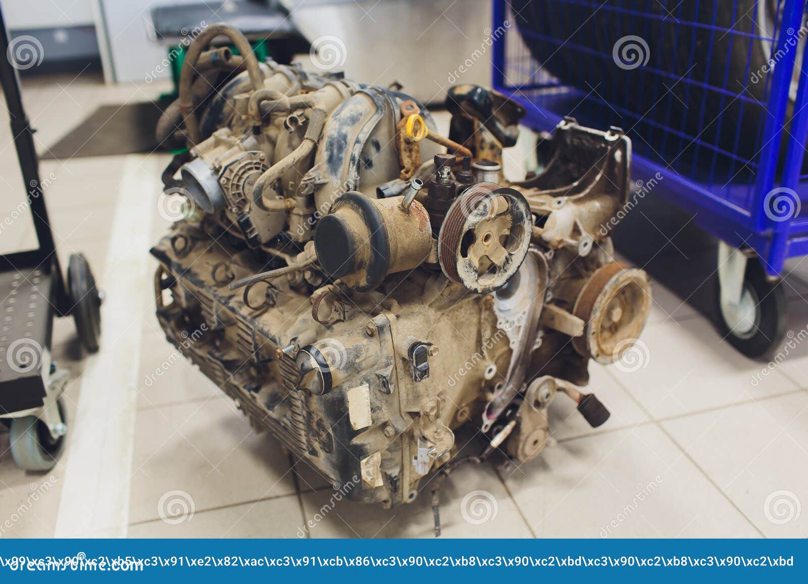 An Old Outdated Engine, a Closeup Shot, Engine Car Broken. Stock Image ...
