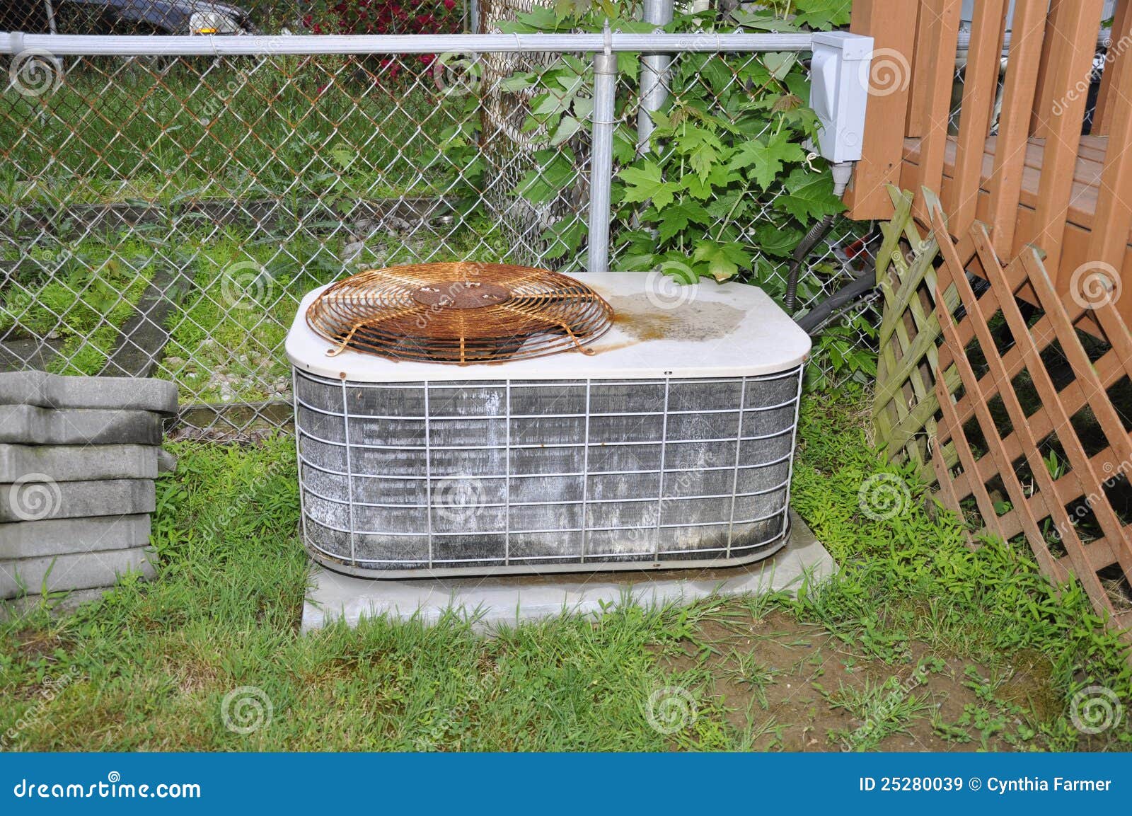 Old Outdoor Air Conditioner Stock Image - Image of metal, residential ...