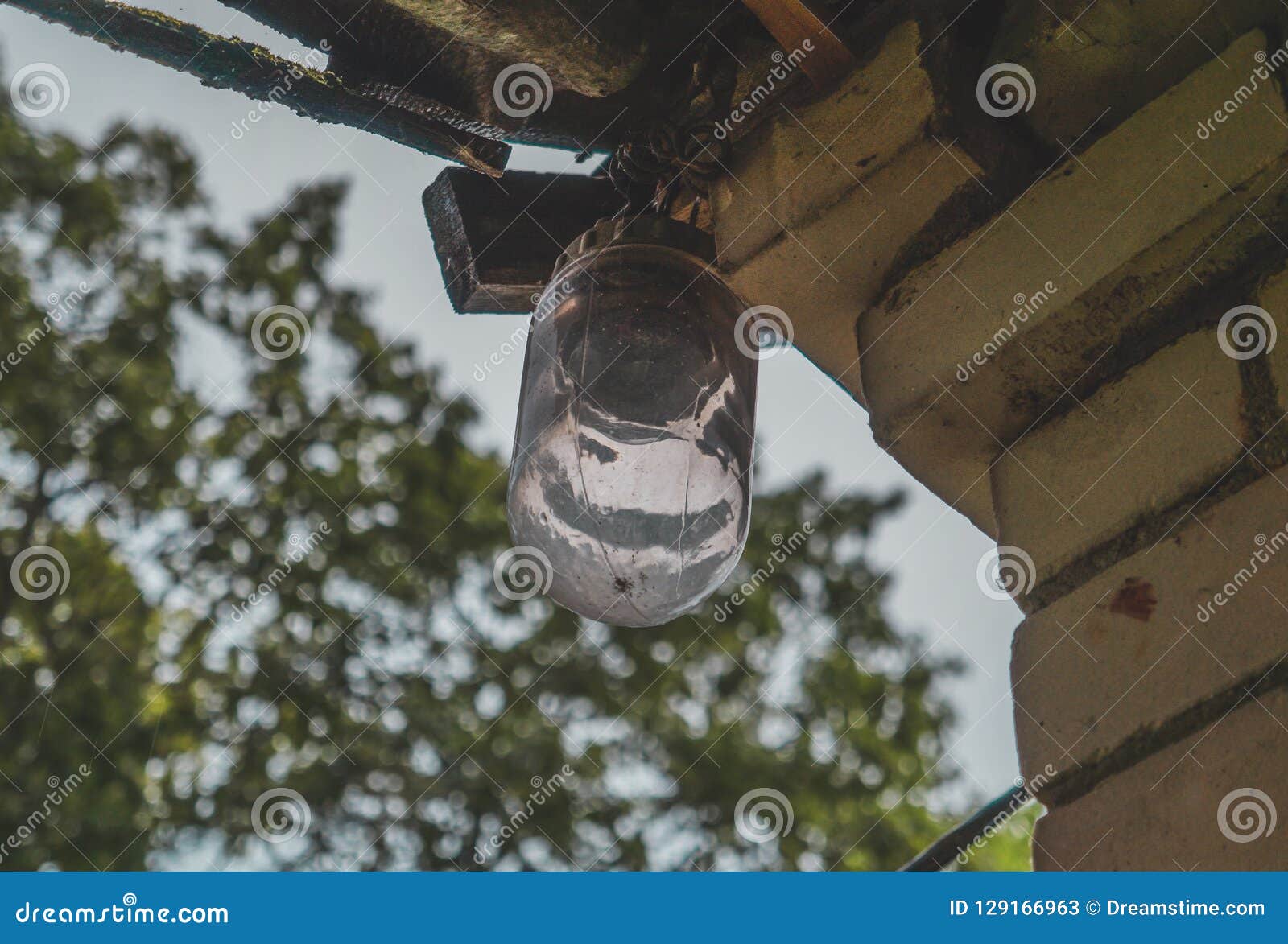 Old Outdoor Lamp at Old House Stock Image - Image of equipment ...