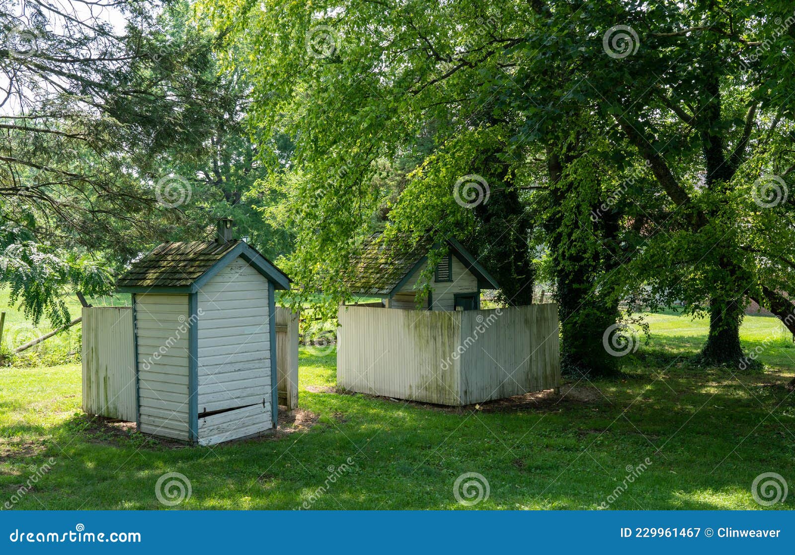 Old Outdoor Outhouses stock image. Image of latrine - 229961467