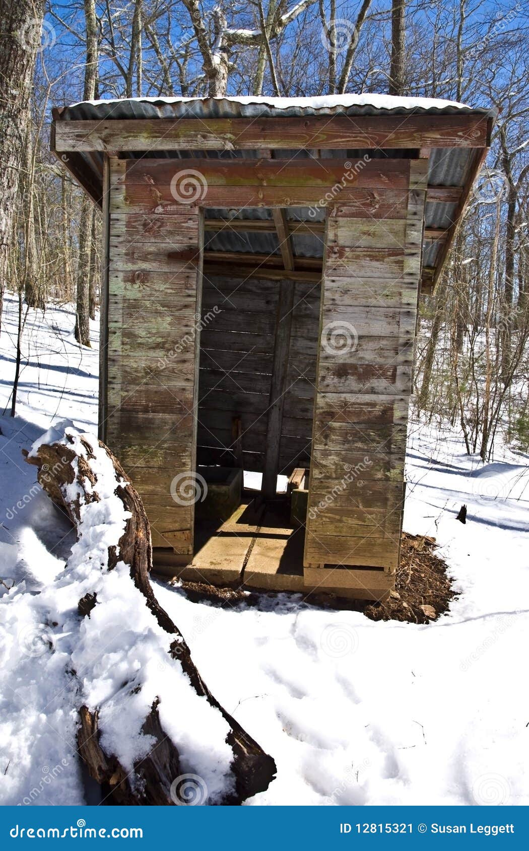 Old Outhouse in the Snow stock image. Image of outhouse - 12815321