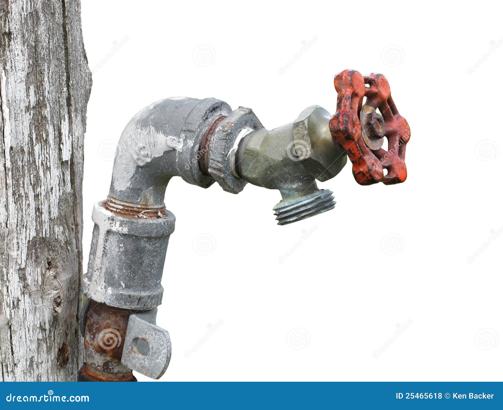 Old Outside Water Tap Isolated Stock Photo - Image of plumbing, wooden ...
