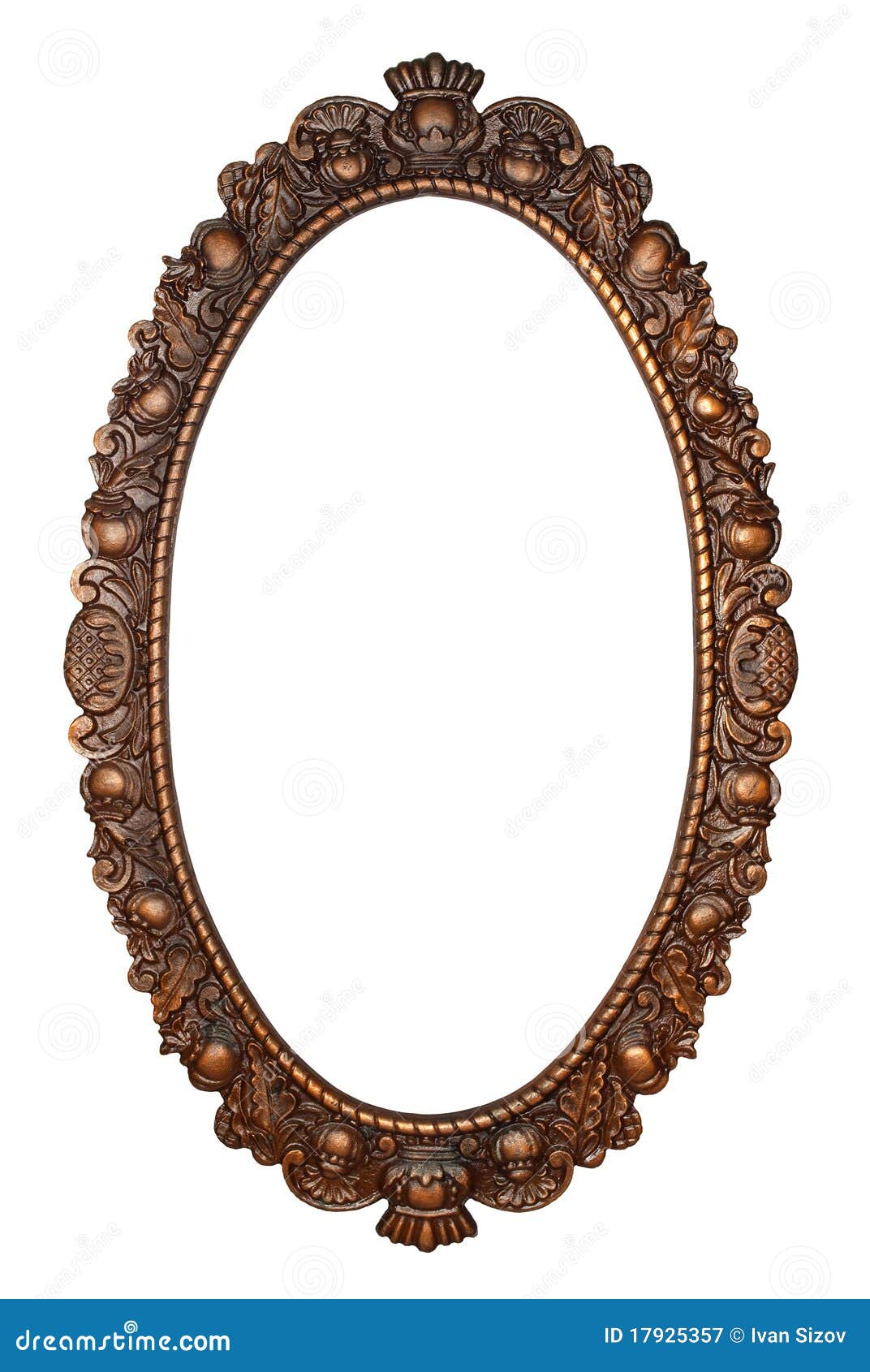 Old oval bronze frame stock image. Image of museum, photographic - 17925357
