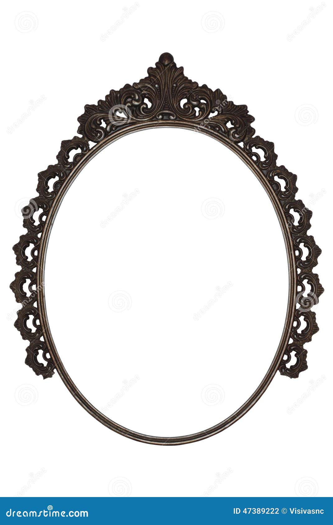 Old Oval Picture Frame Metal Worked on White Background Stock Photo ...