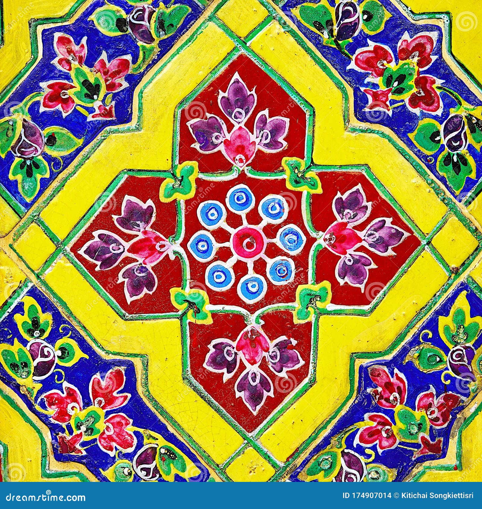 Old Over 151 Year Wall Ceramic Tiles Patterns Handcraft from Thailand ...