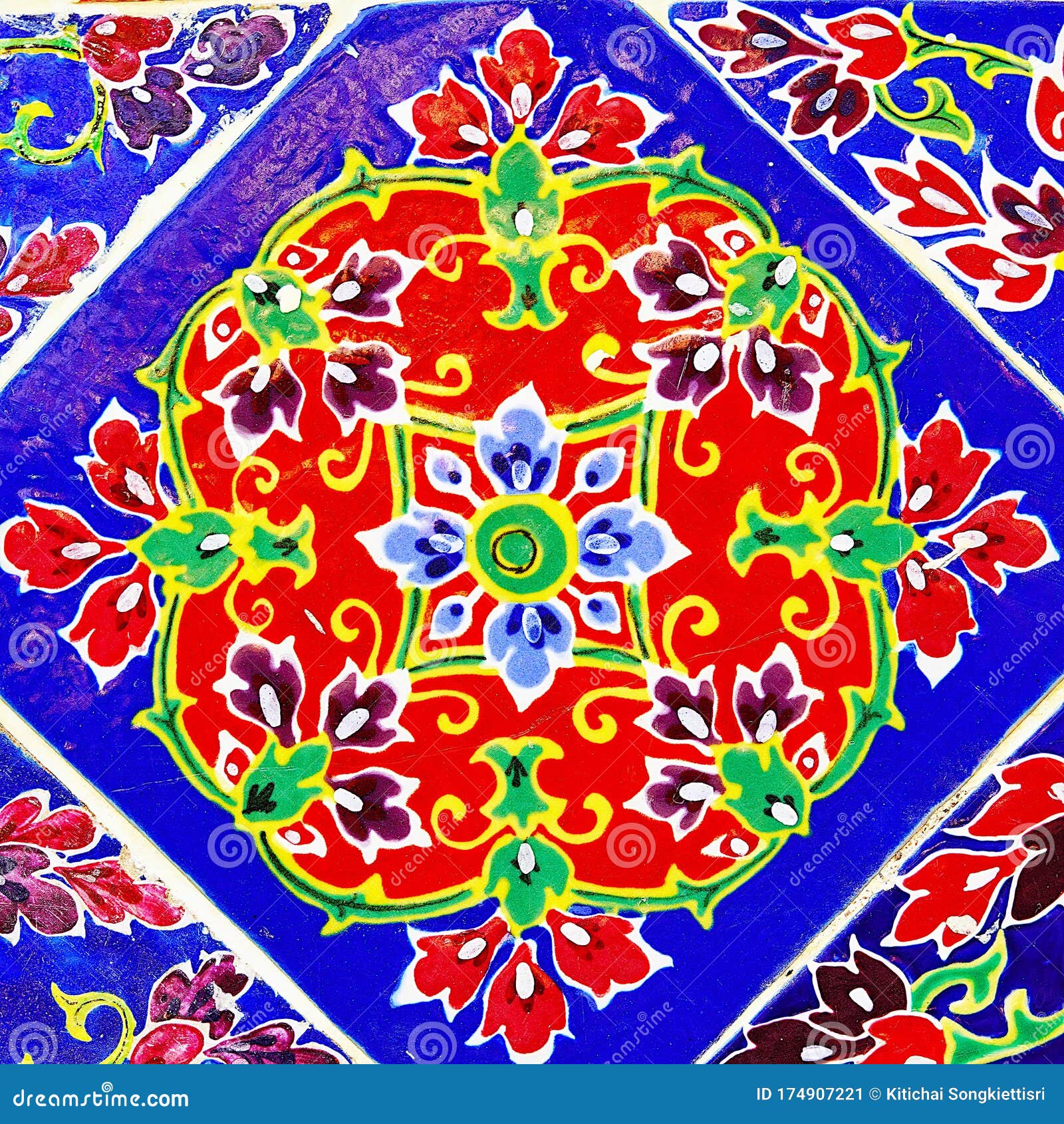 Old Over 151 Year Wall Ceramic Tiles Patterns Handcraft from Thailand ...