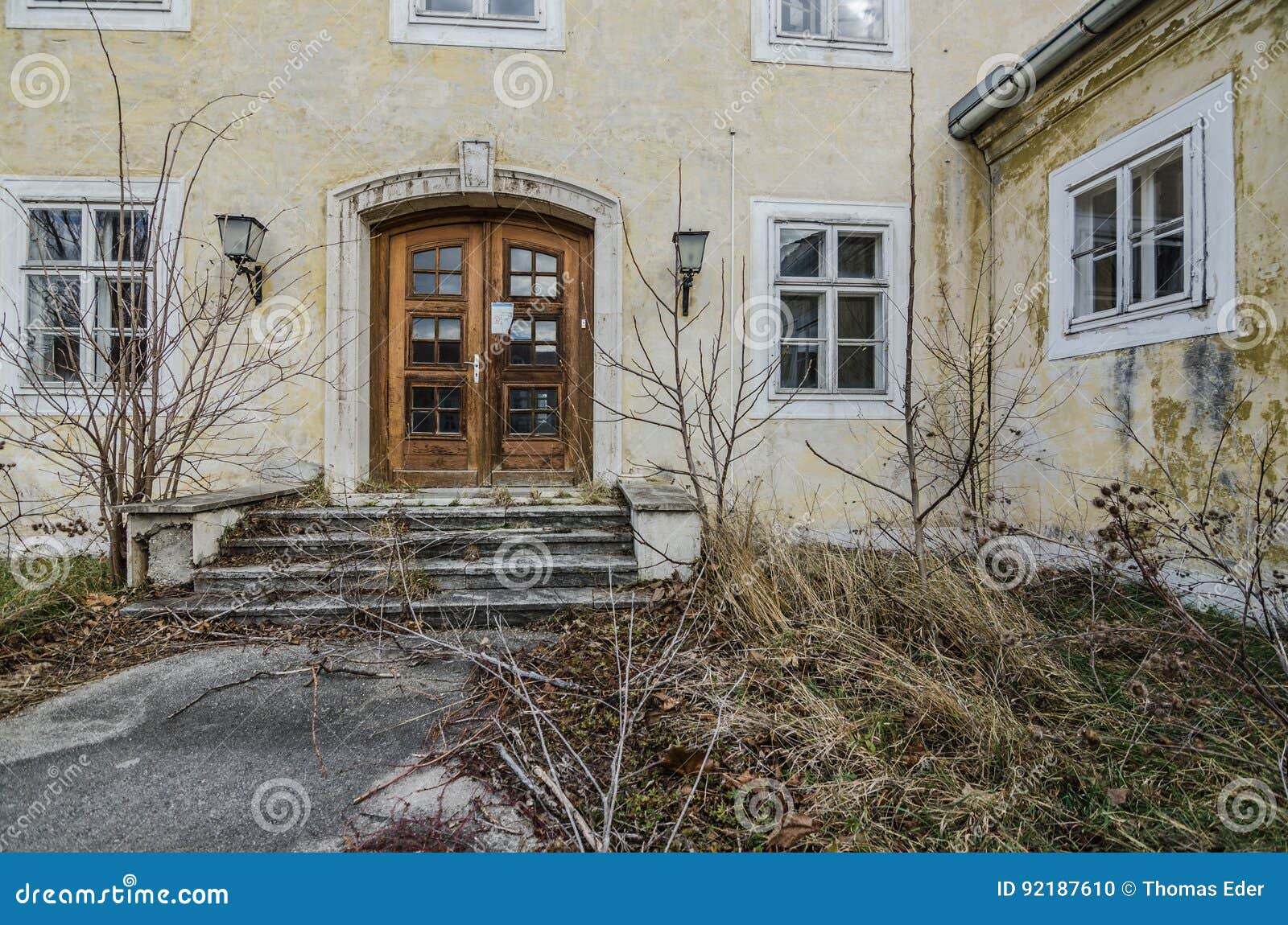 Old Overgrown Buildings of Barracks Stock Photo - Image of leaving ...