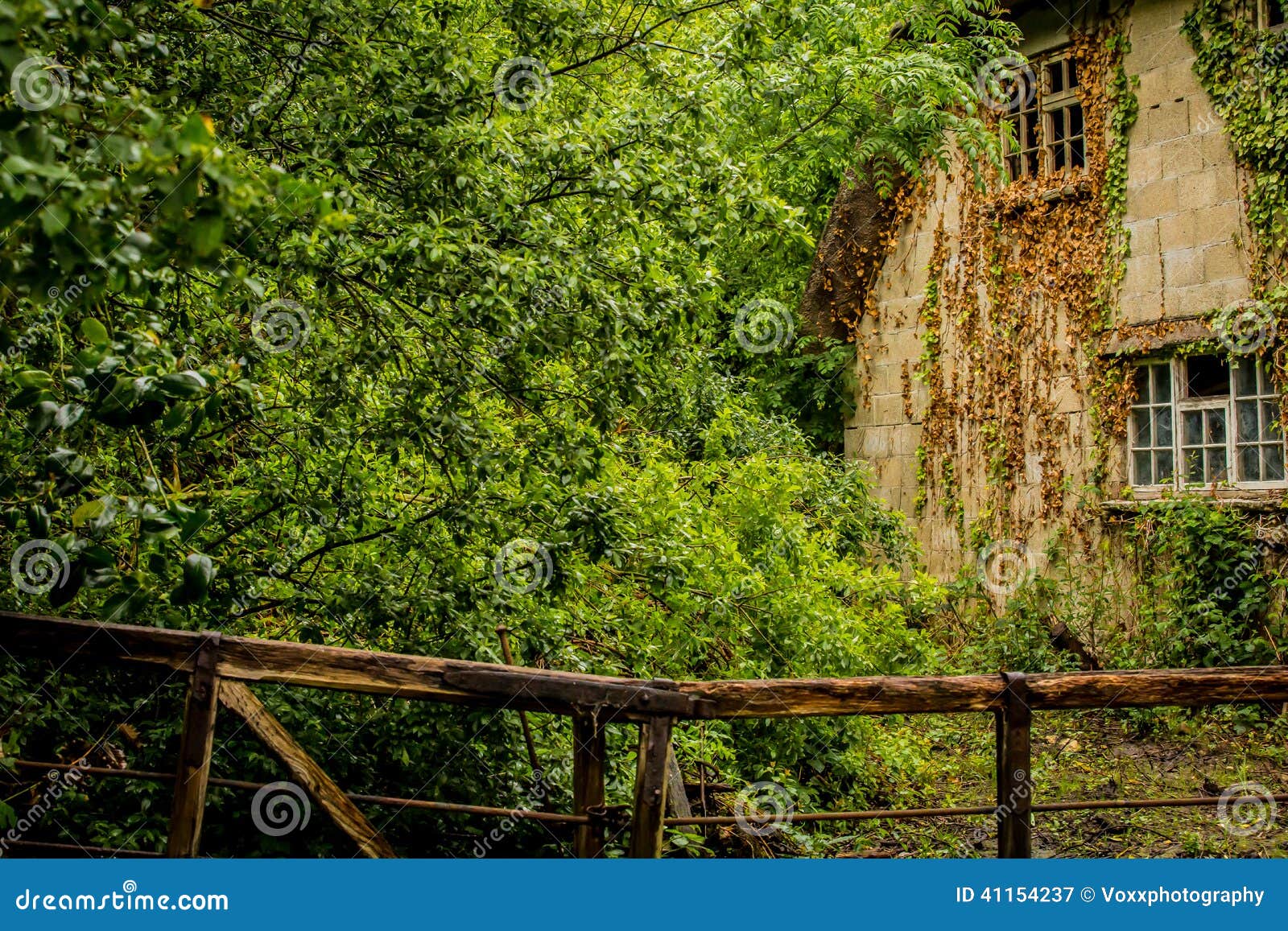 Overgrown House With Boarded Up Windows & Doors Royalty-Free Stock ...