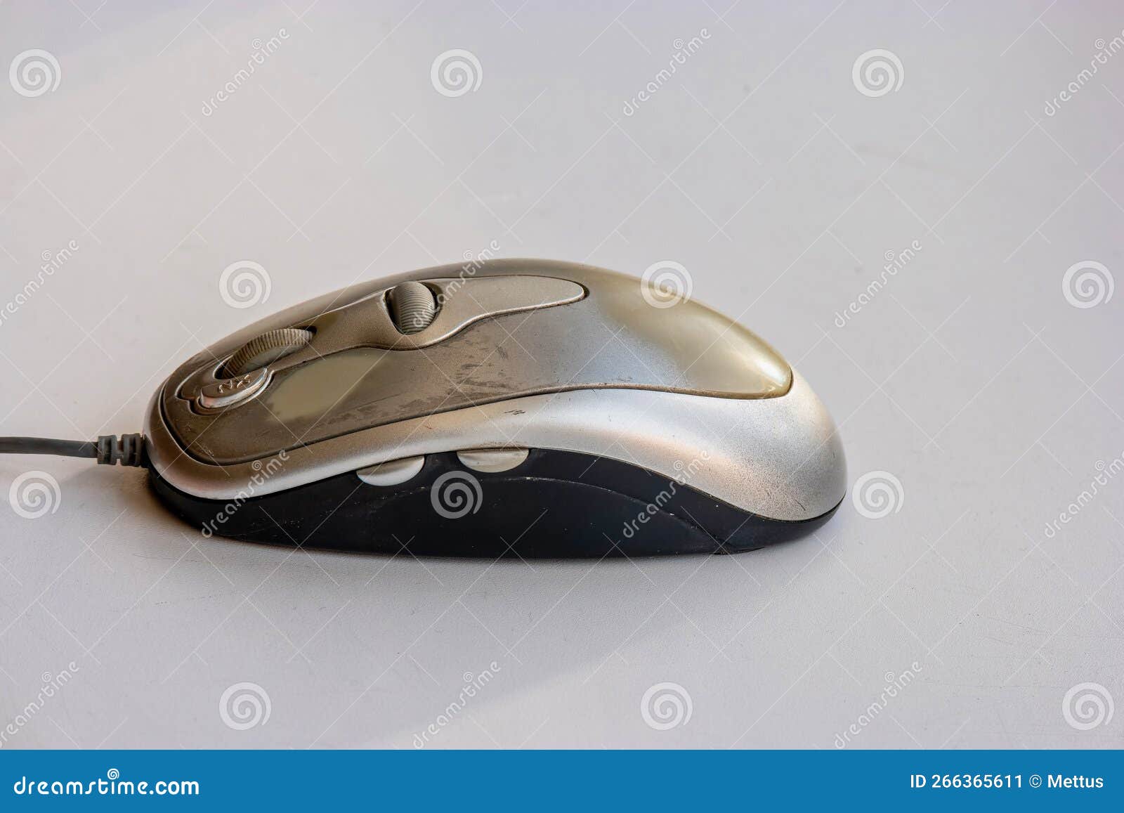 An Old Overused Computer Mouse with Footprint of Long Time Use Stock ...