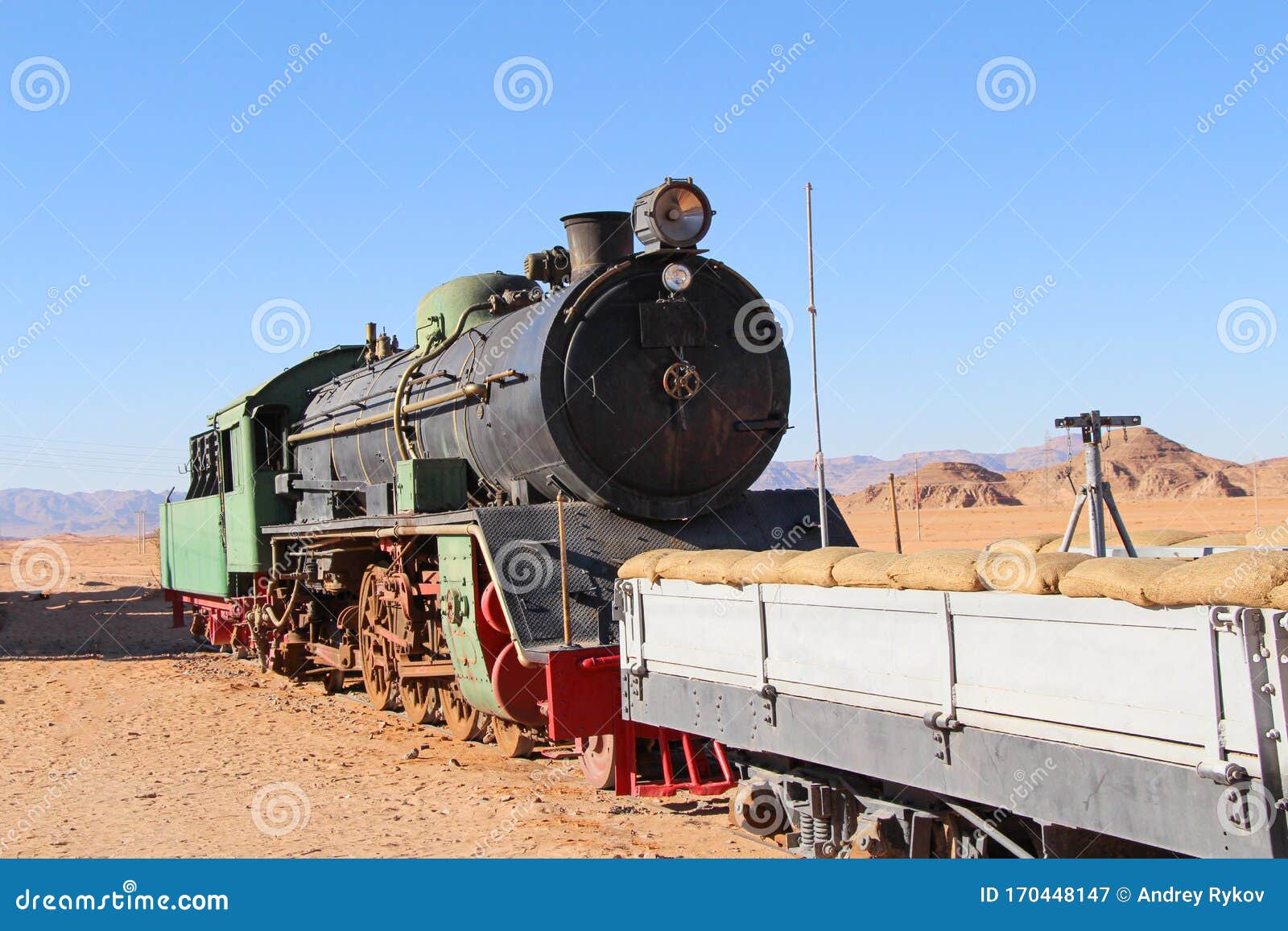 Old Pacific Type Steam Locomotive In Desert Stock Image Image Of Historical Journey 170448147