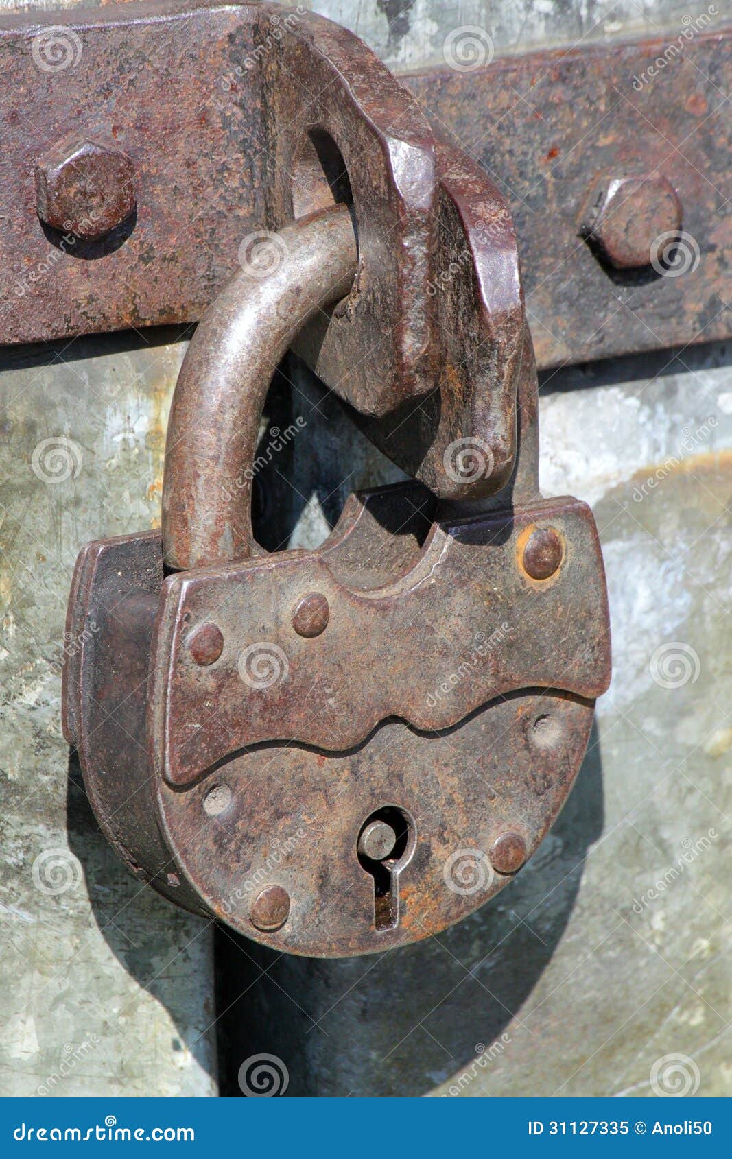 Old pad lock stock image. Image of rivet, hole, close - 31127335